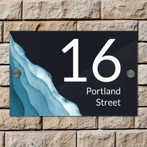 Custom Signs Modern Anthracite House Door Number Plaque 20cm X 13cm ...