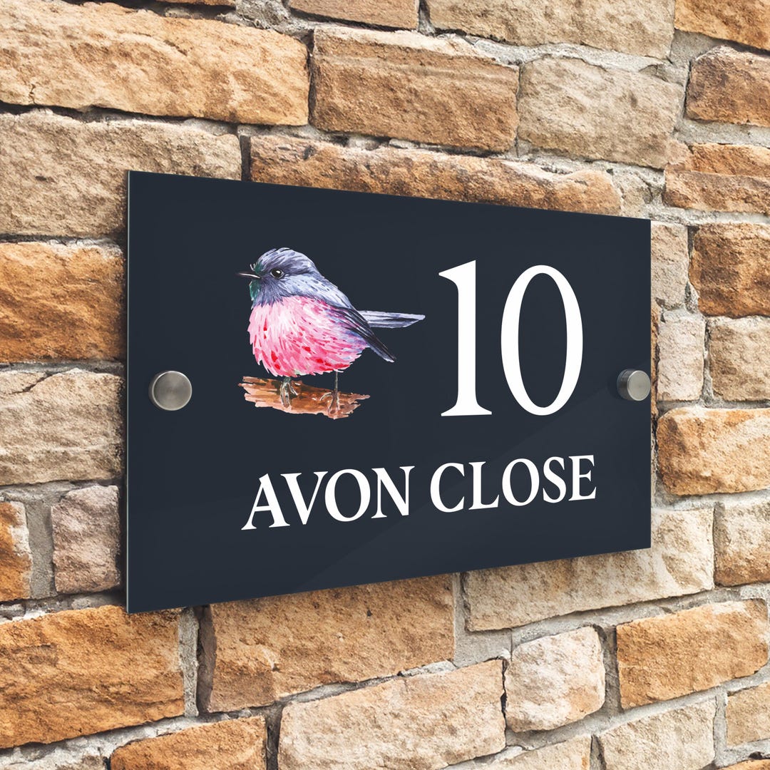 Custom Signs Modern Anthracite House Door Number Plaque 20cm X 13cm ...