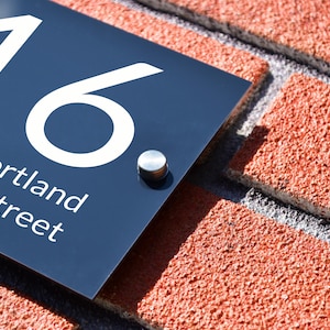 Custom Signs Modern Anthracite House Door Number Plaque 20cm X 13cm ...