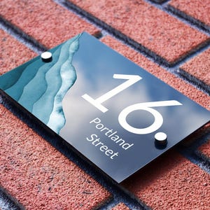 Custom Signs Modern Anthracite House Door Number Plaque 20cm X 13cm ...