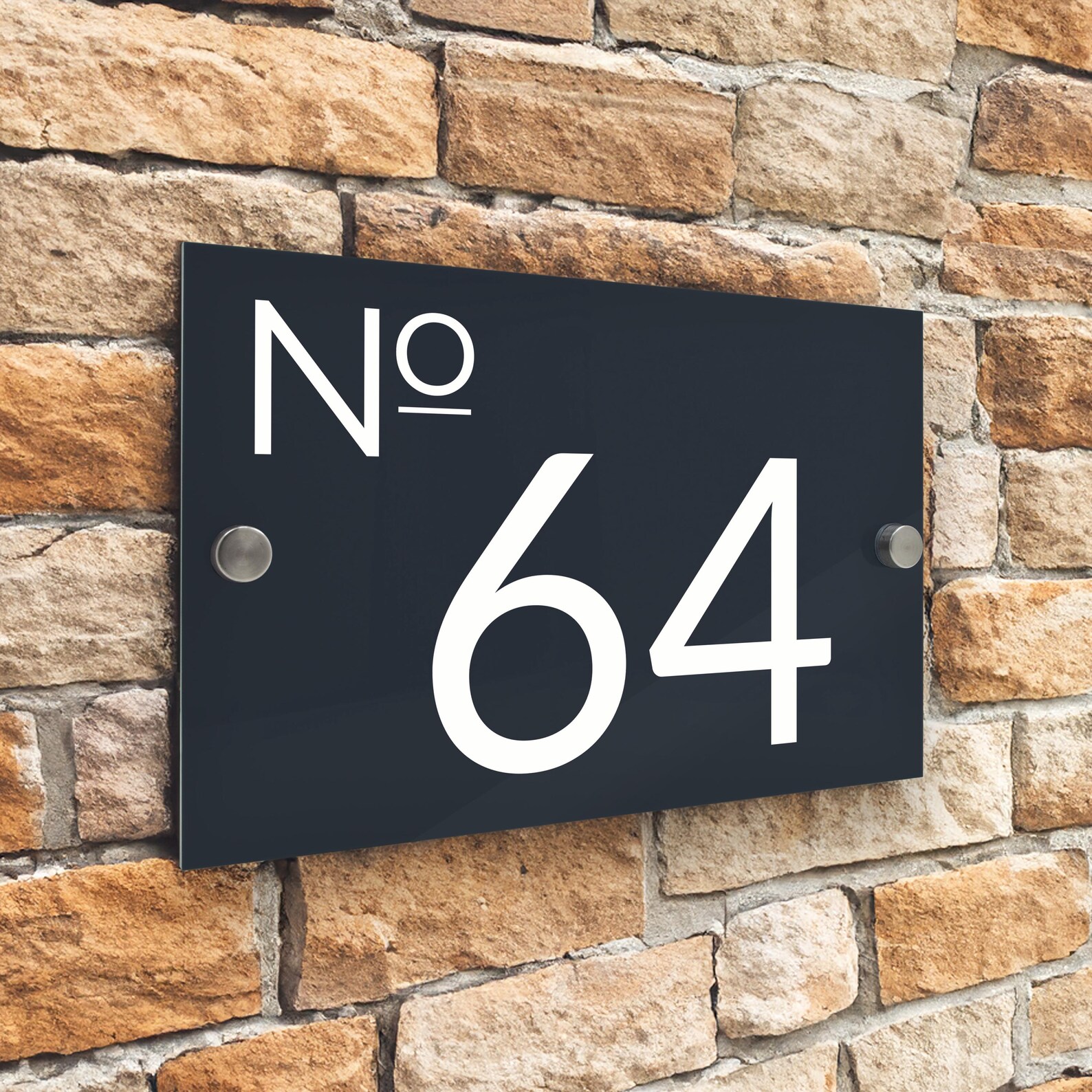 Custom Signs Modern Anthracite House Number Sign No Number Thin ...