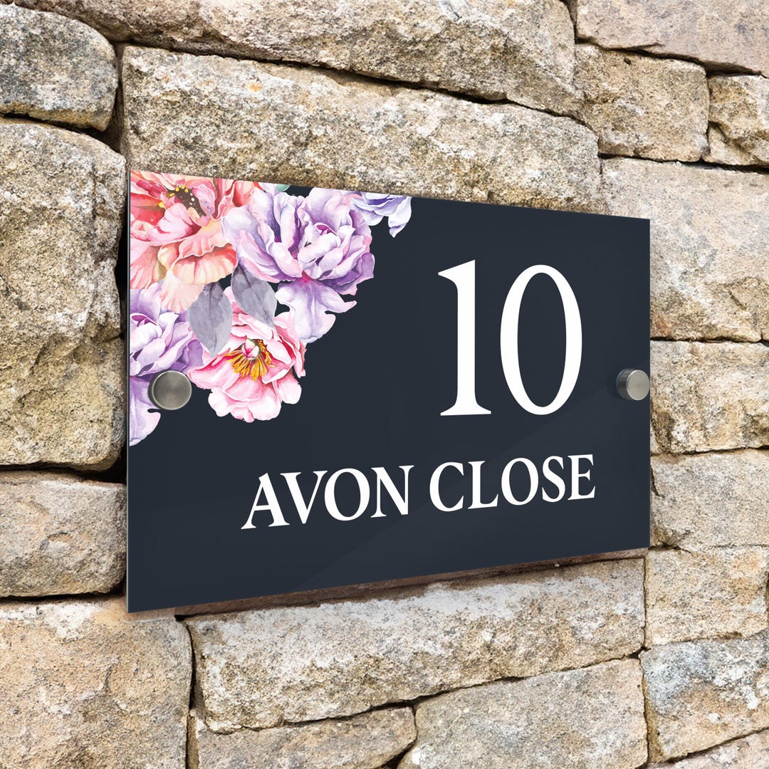 Custom Signs Modern Anthracite House Door Number Plaque 20cm X 13cm ...