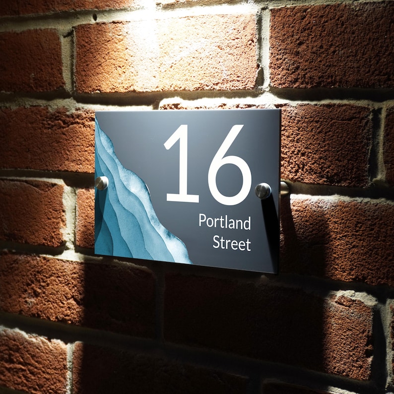 Custom Signs Modern Anthracite House Door Number Plaque 20cm X 13cm ...
