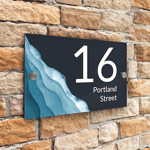 Custom Signs Modern Anthracite House Door Number Plaque 20cm X 13cm ...