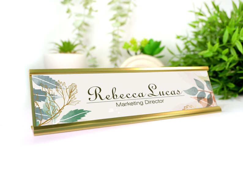 Custom Signs Green Floral Border: Home Office Graduation Gift, Desk ...