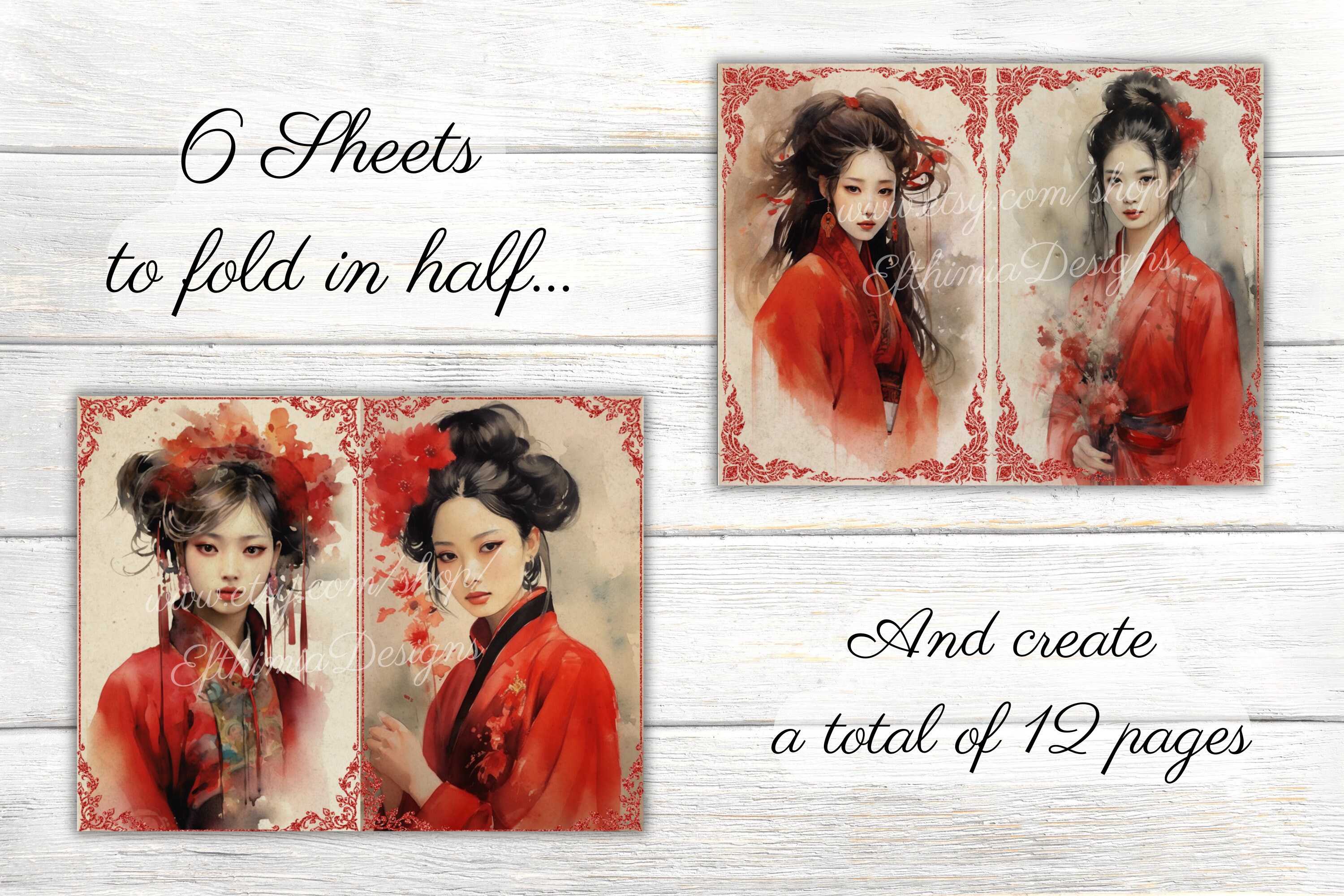 Dragon Lady Junk Journal Pages, Asian Inspired Journal, Chinese ...