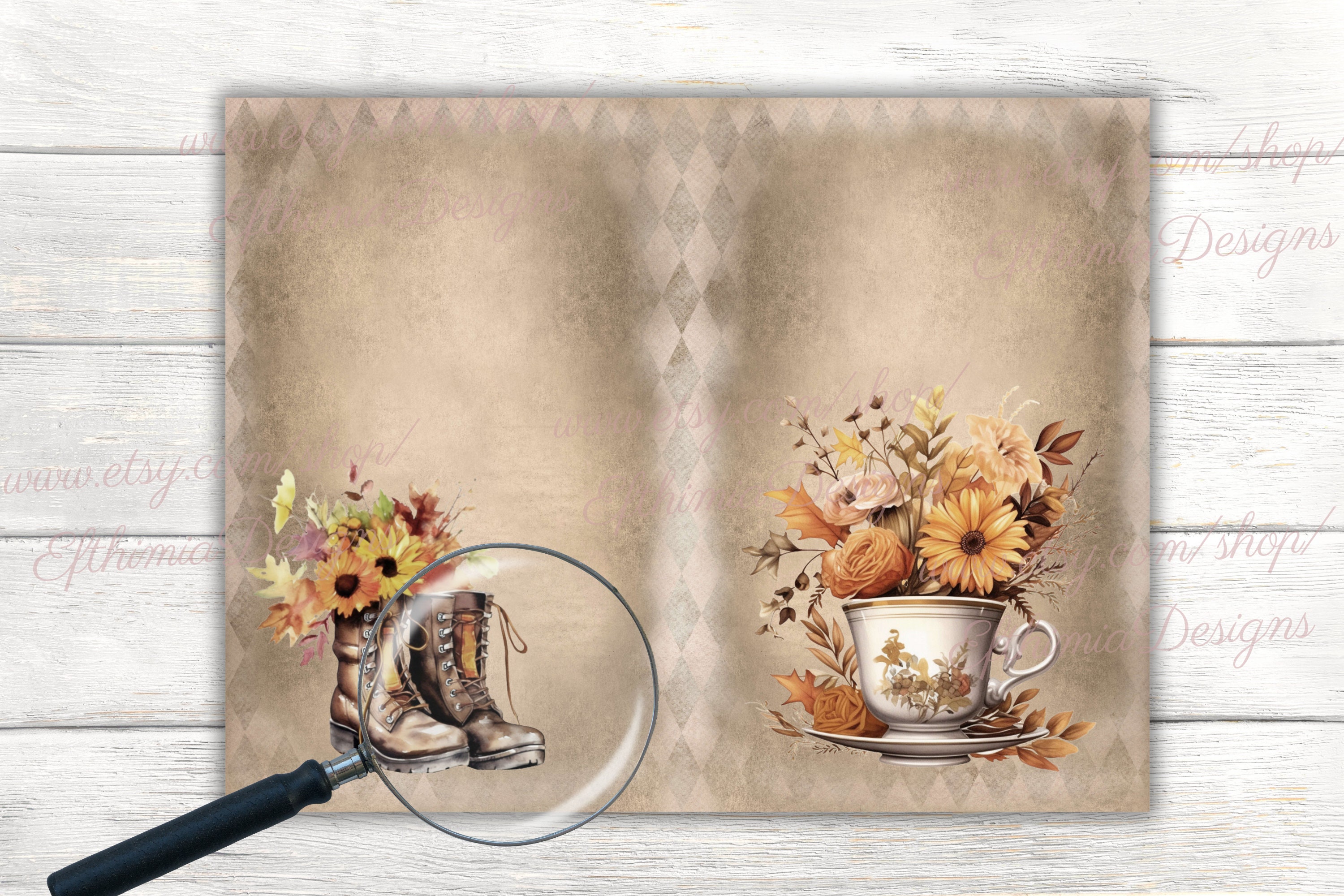 Vintage Fall Junk Journal, Autumn Journal Pages, Printable Junk Journal ...