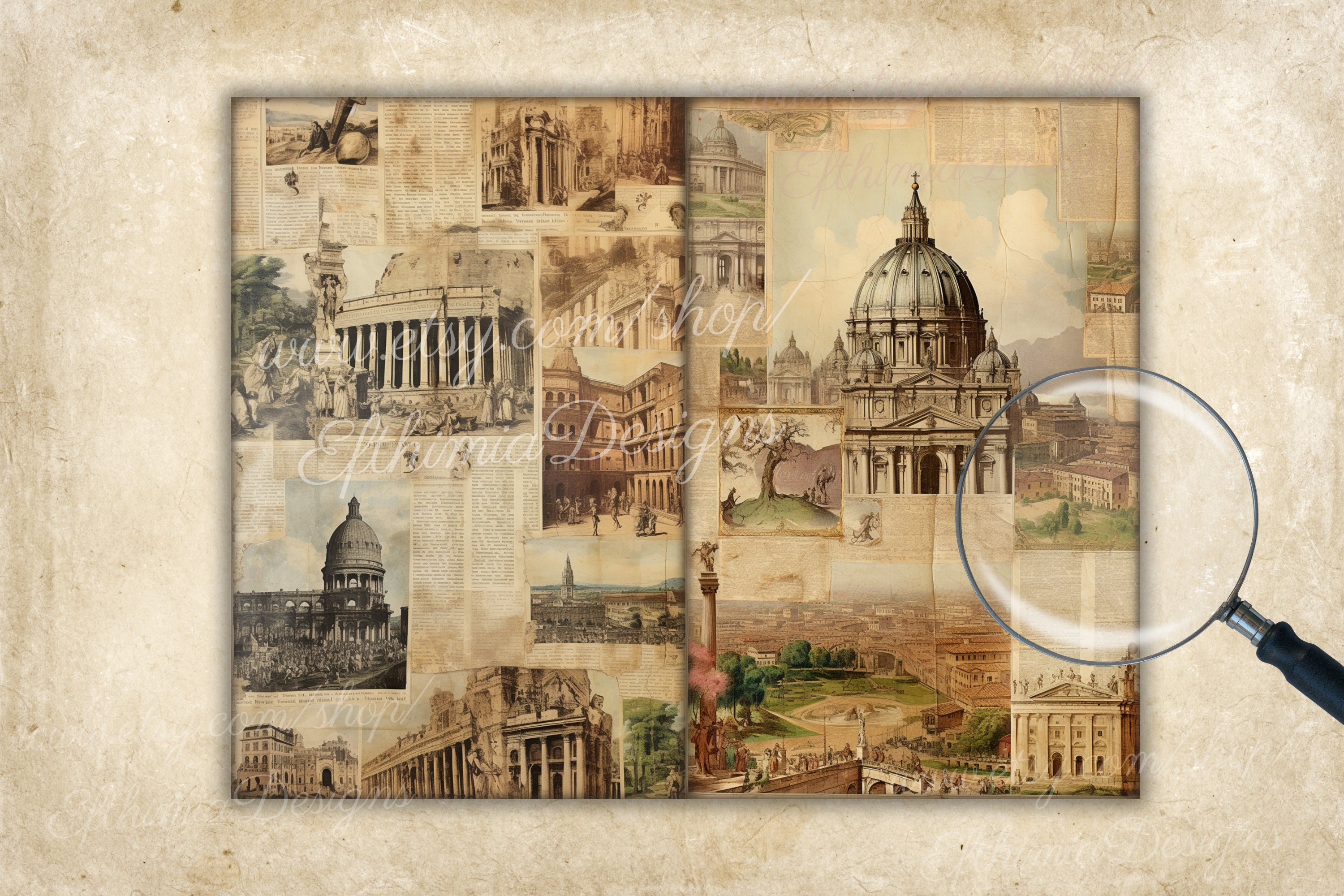 Eternal Rome Junk Journal, Italian City Printable Pages, Europe Antique ...