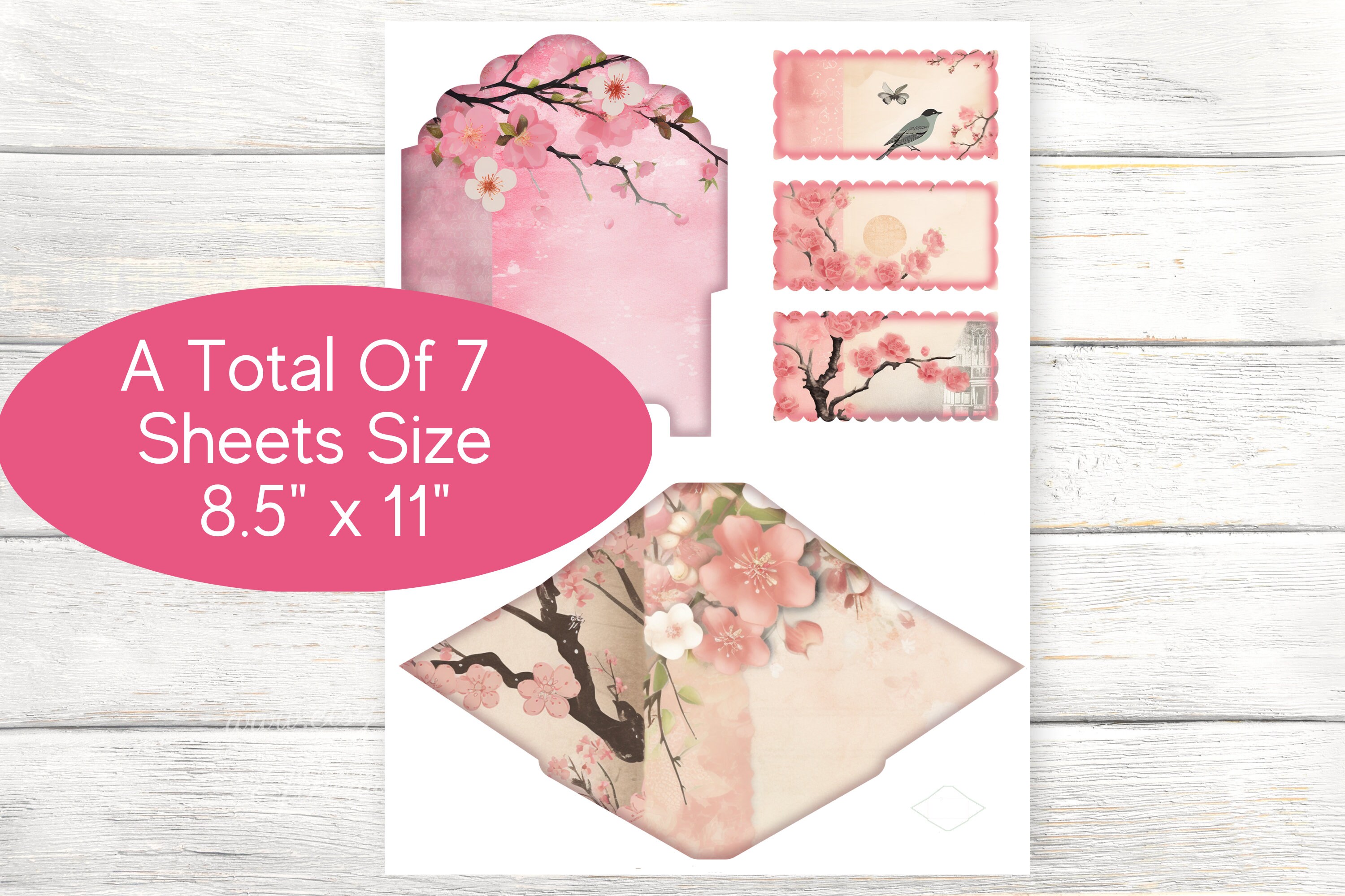 Cherry Blossom Ephemera, Add-on, Digital Download, Collection ...