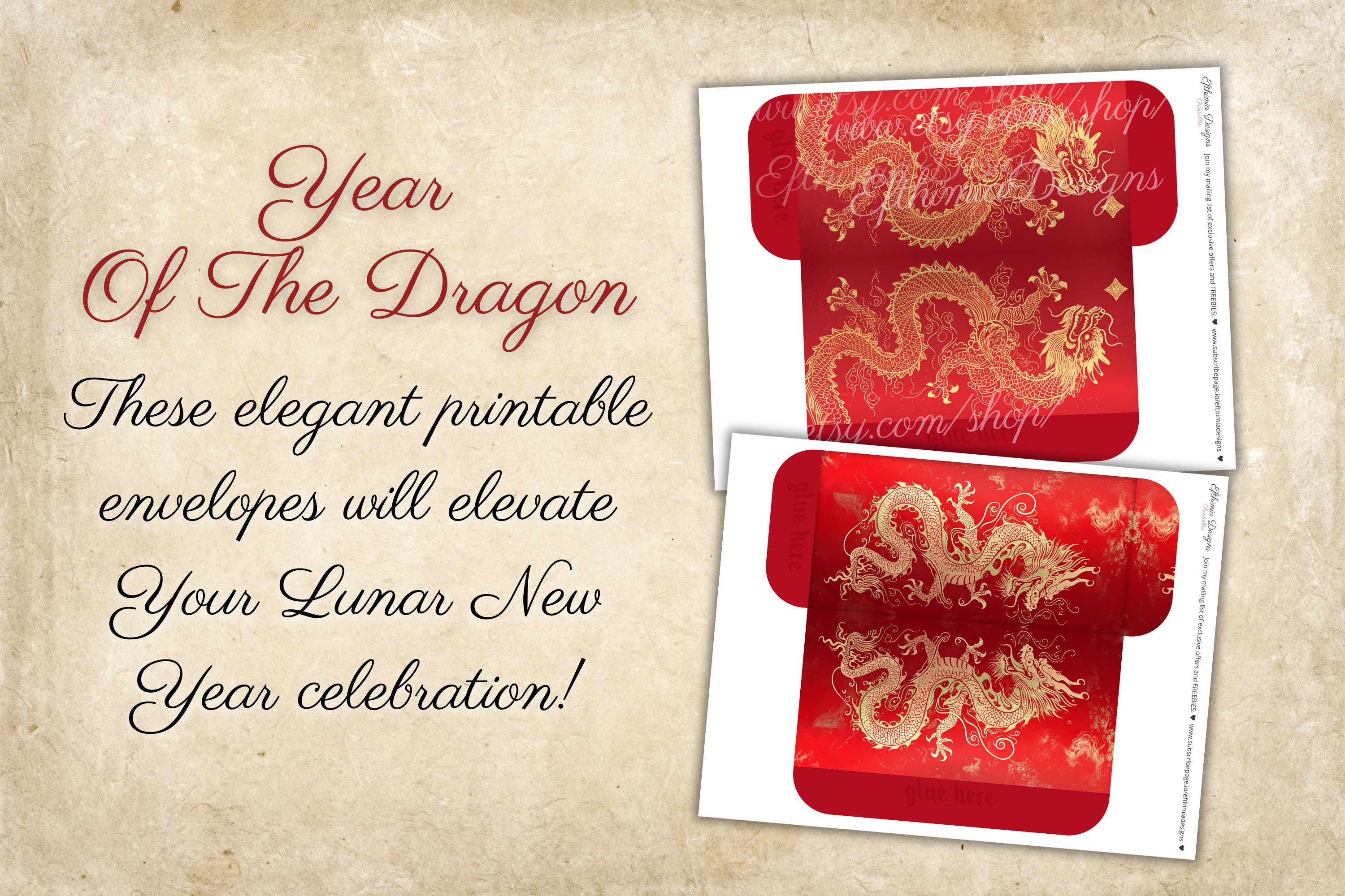 Chinese Red Envelope, Printable Money Packet, Chinese New Year, Lunar ...