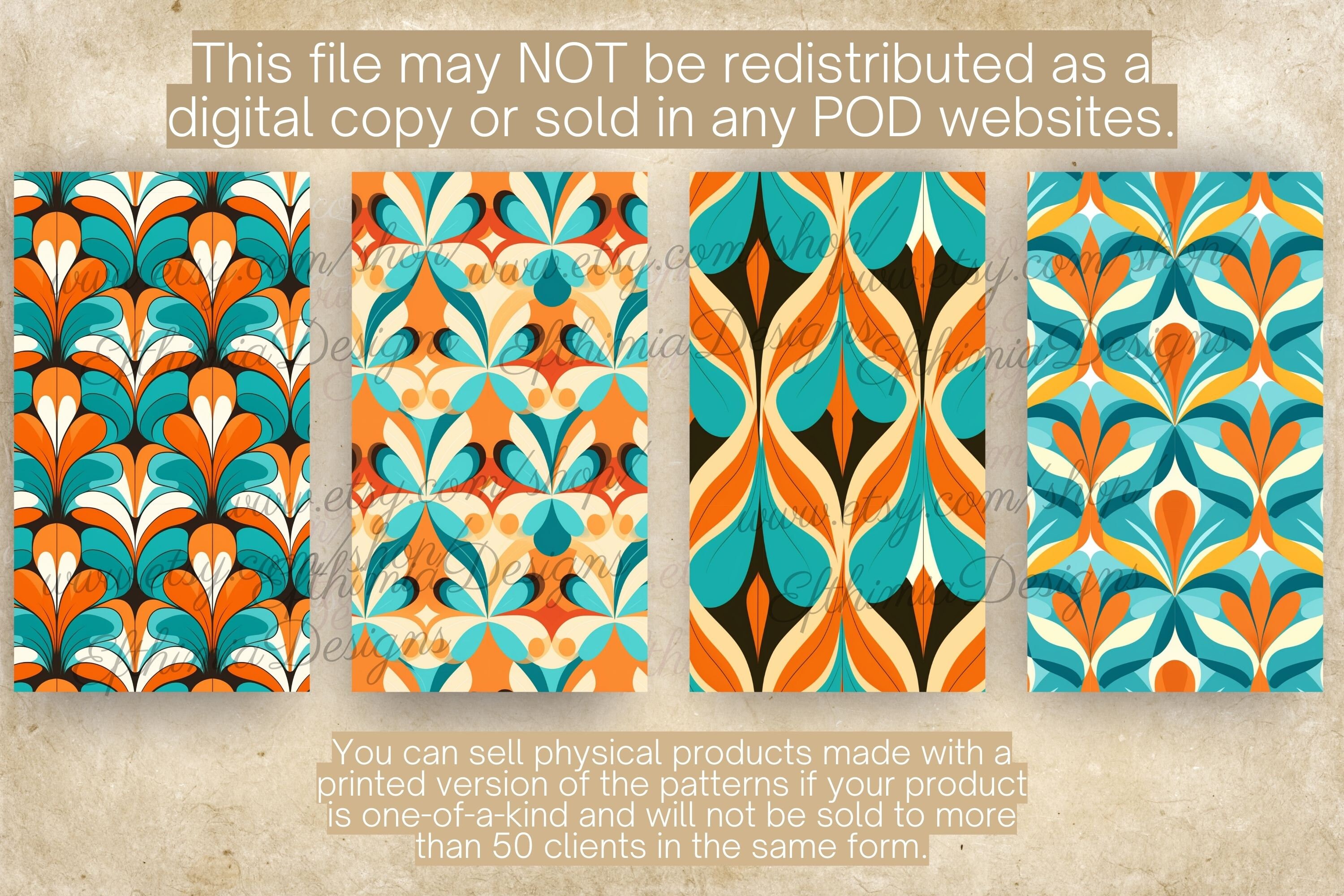 Groovy 60's Scrapbook Paper, Seamless Background, Printable, Junk ...