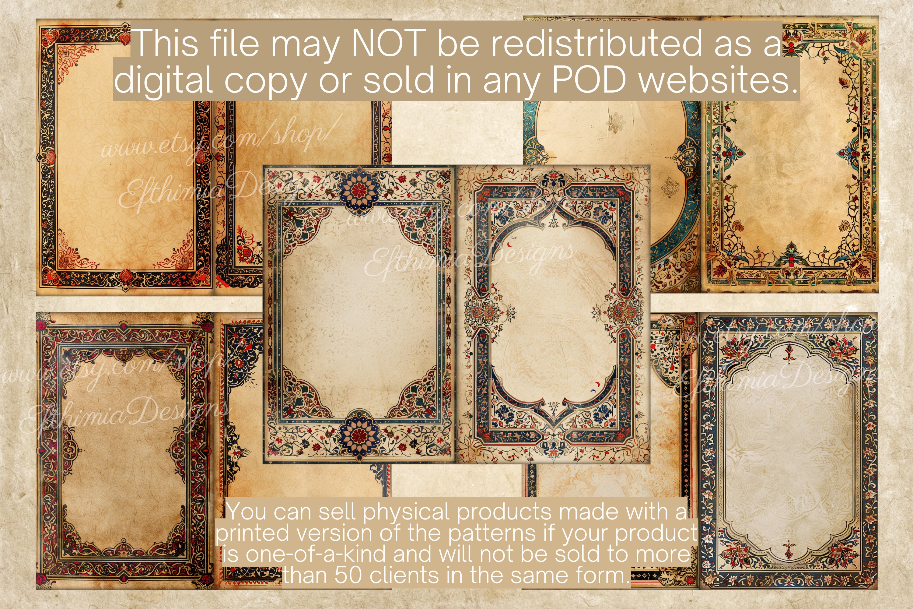 Arabic Calligraphy Junk Journal Pages, Middle East Arabian Paper for ...