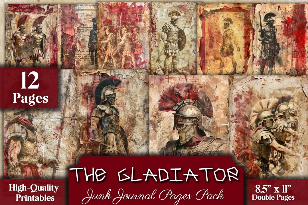 The Gladiator Junk Journal Pages PDF, Printable Scrapbook Paper With ...