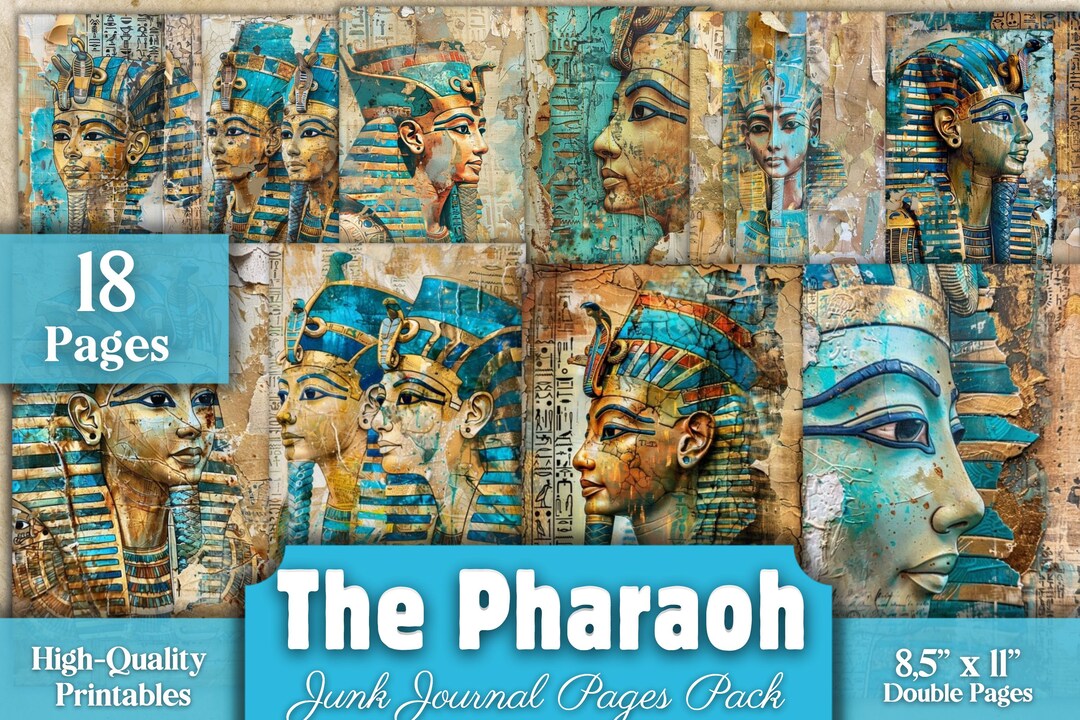 The Pharaoh Junk Journal Pages PDF, Printable Scrapbook Paper With ...