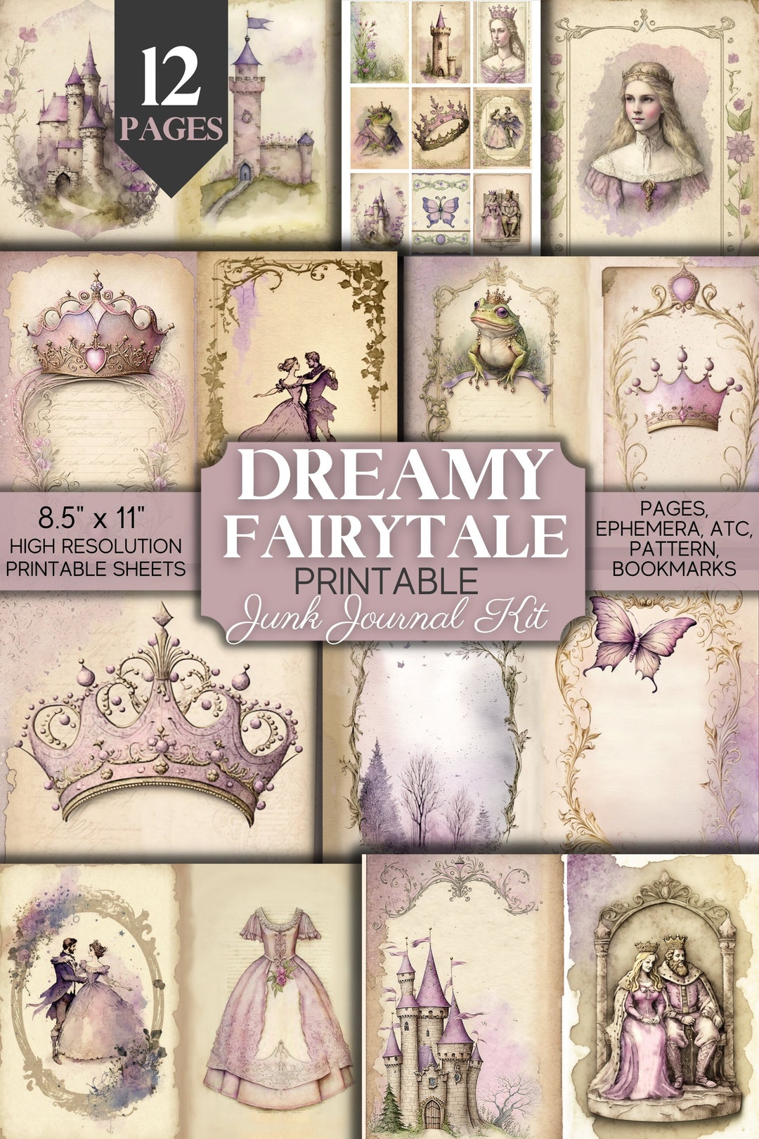 Fairy Tale, Junk Journal Pages, Printable, Digital Journal Kit, Digital ...