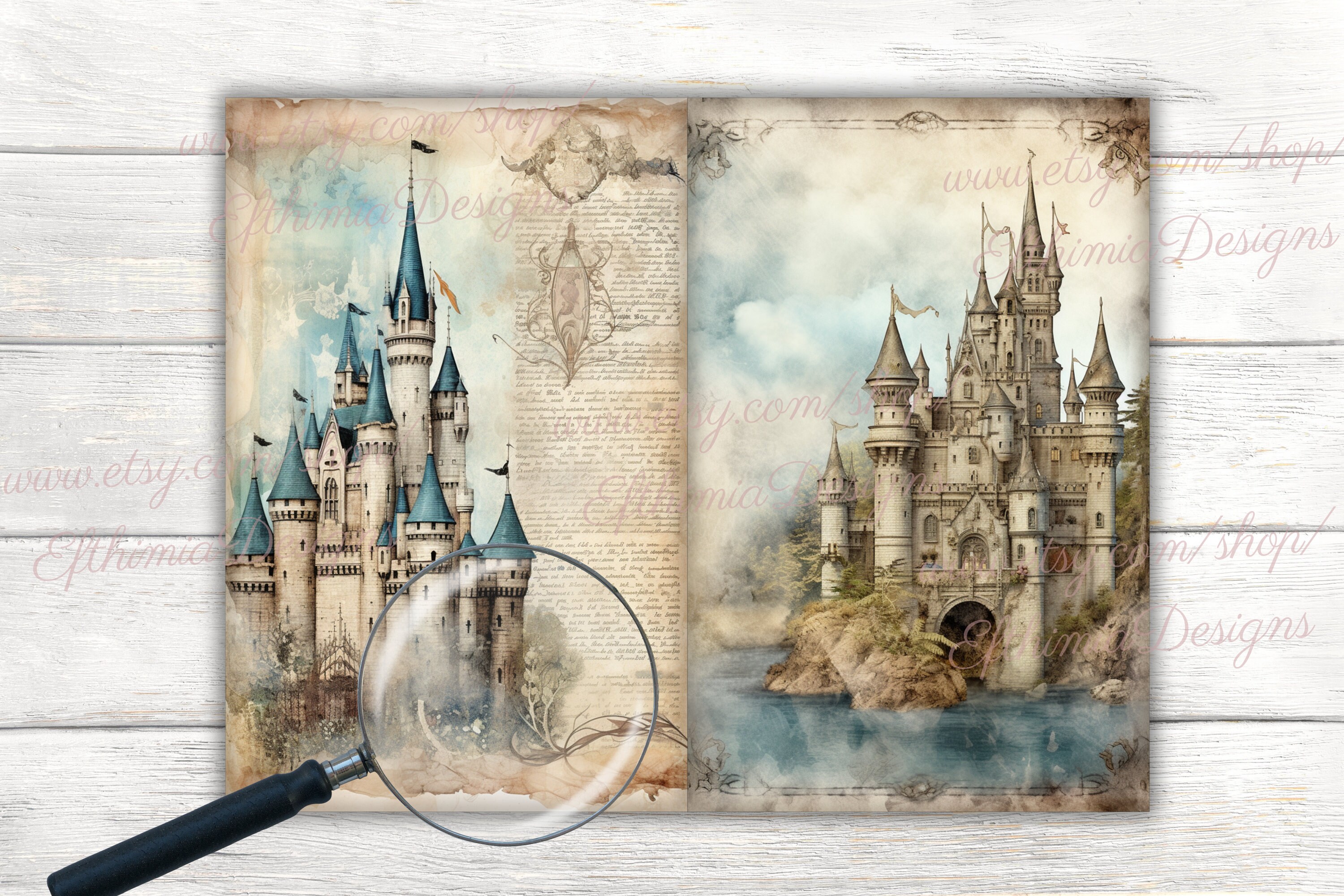Fantasy Castles, Junk Journal Pages, Fantastic, Scrapbook, Fairy Tale ...