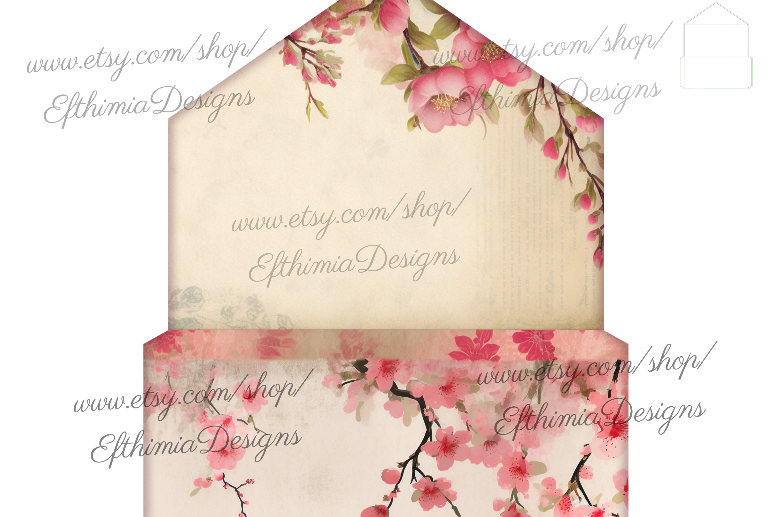 Cherry Blossom Ephemera, Add-on, Digital Download, Collection ...