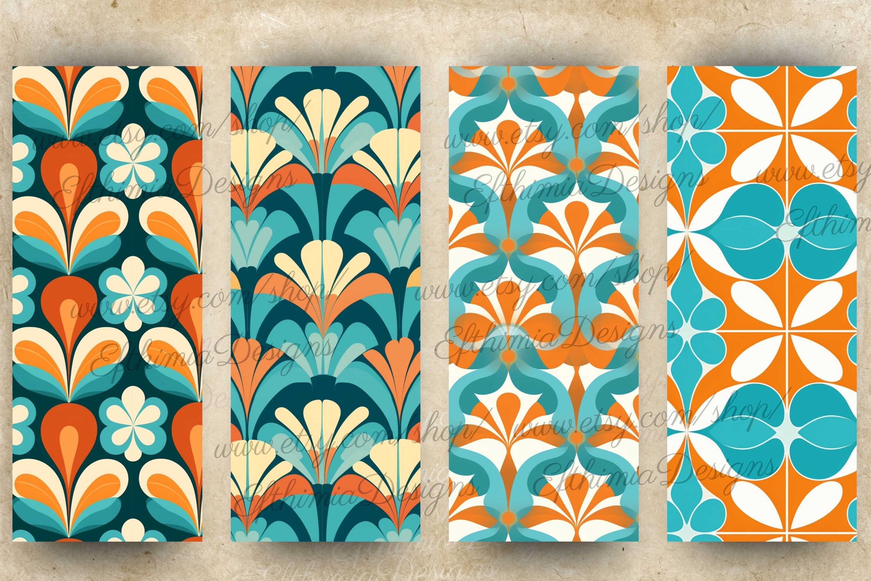 Groovy 60's Scrapbook Paper, Seamless Background, Printable, Junk ...