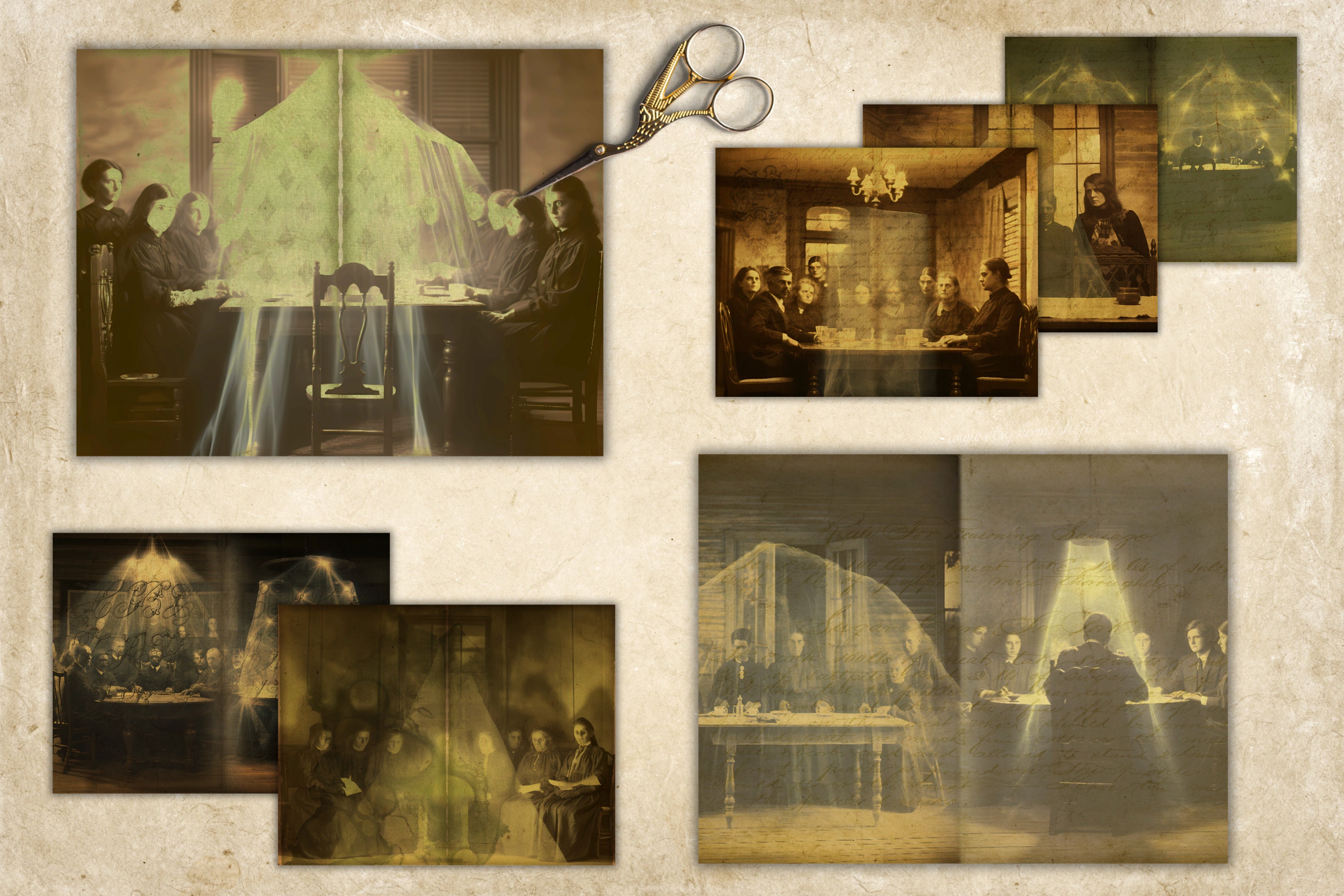 Victorian Séance Junk Journal Pages, Ghosts and Spirits Photographs ...