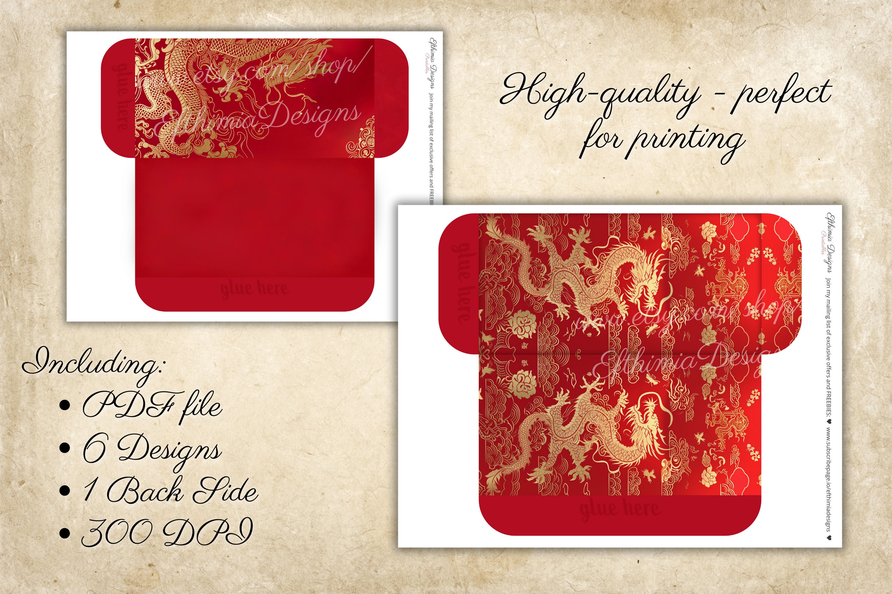 Chinese Red Envelope, Printable Money Packet, Chinese New Year, Lunar ...
