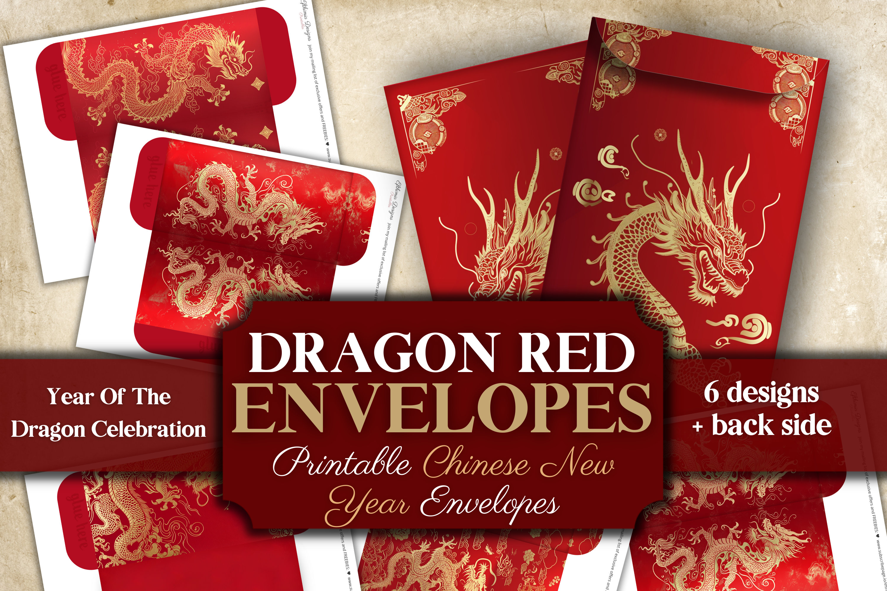 Chinese Red Envelope, Printable Money Packet, Chinese New Year, Lunar ...