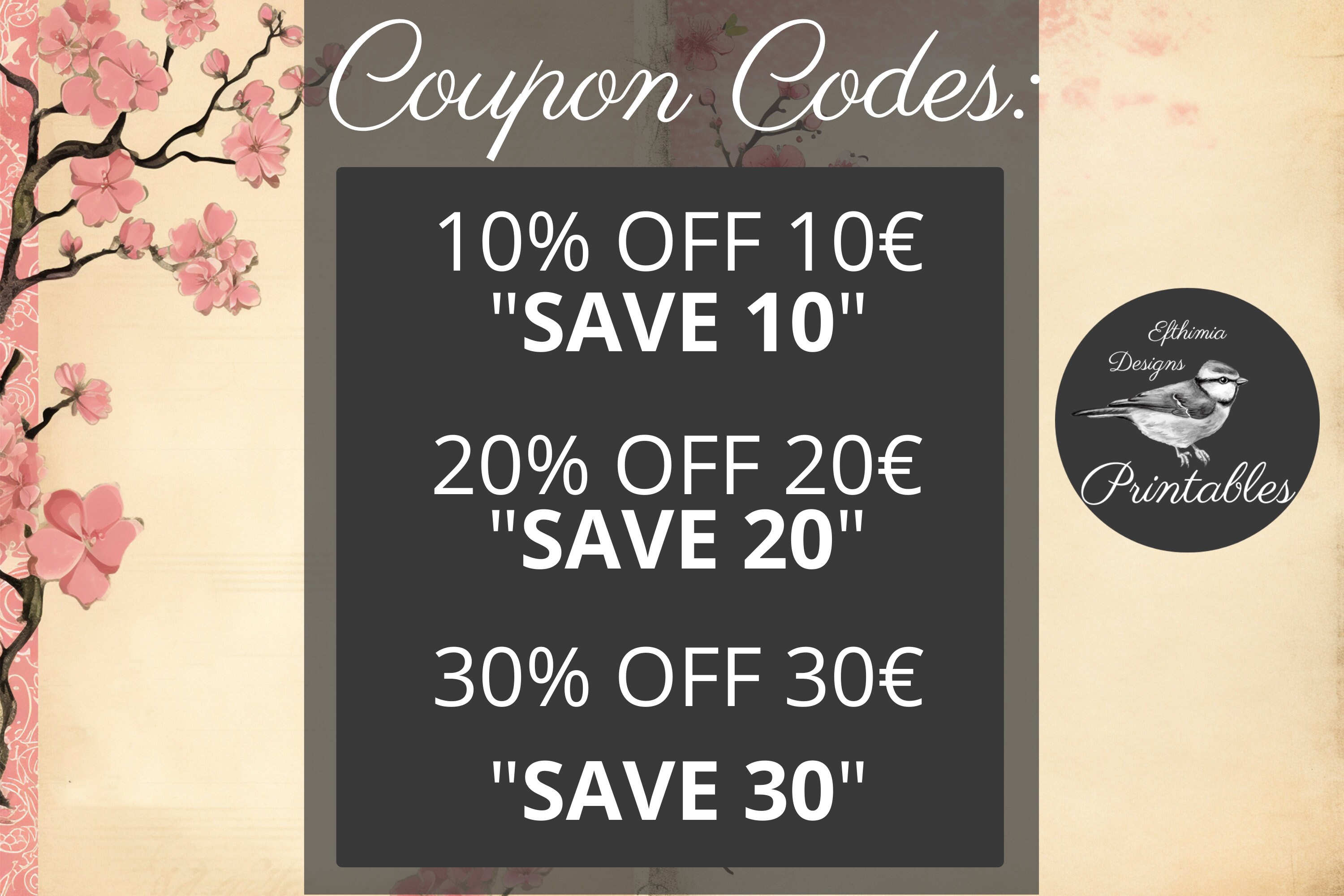 Cherry Blossom Ephemera, Add-on, Digital Download, Collection ...