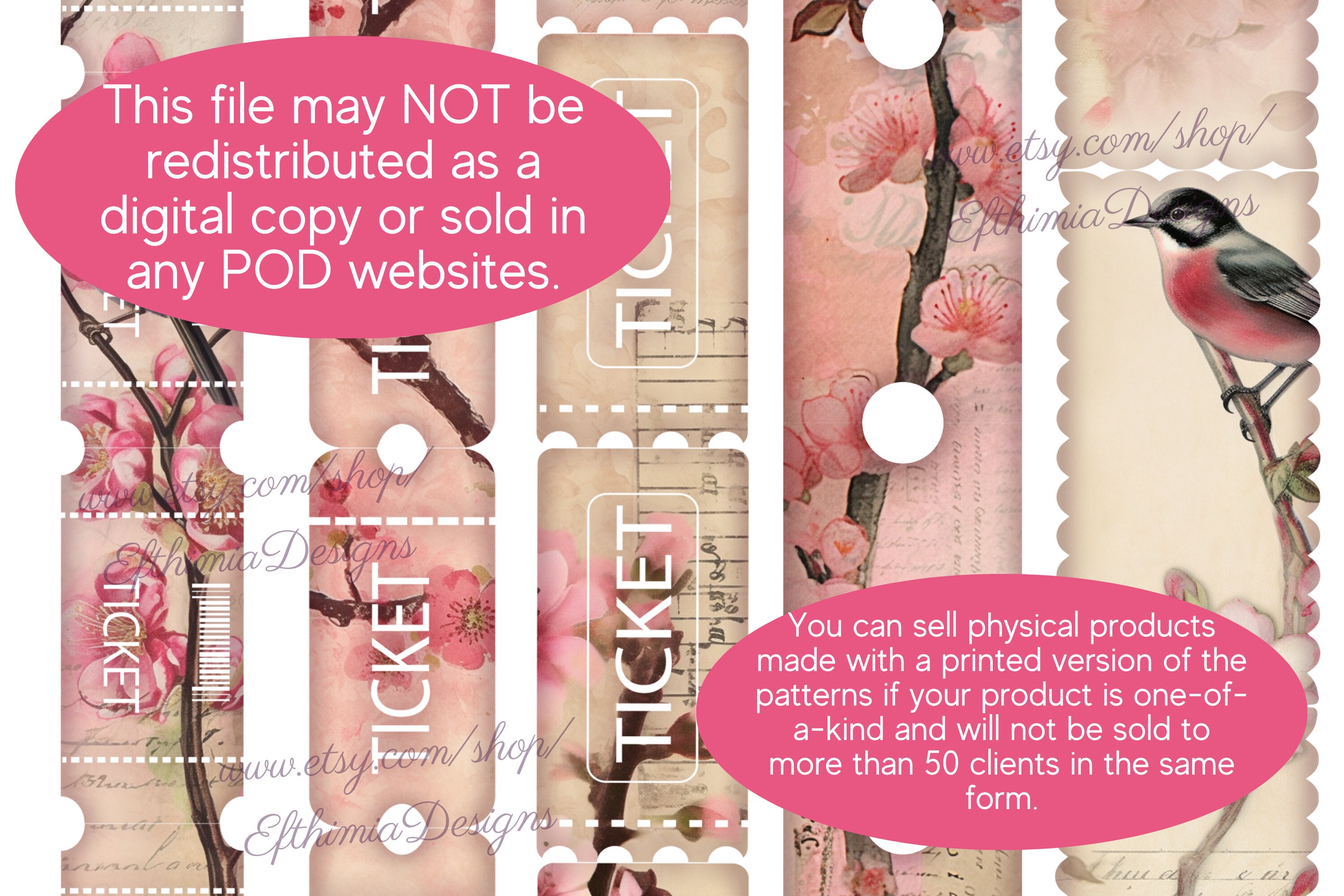 Cherry Blossom Ephemera, Add-on, Digital Download, Collection ...