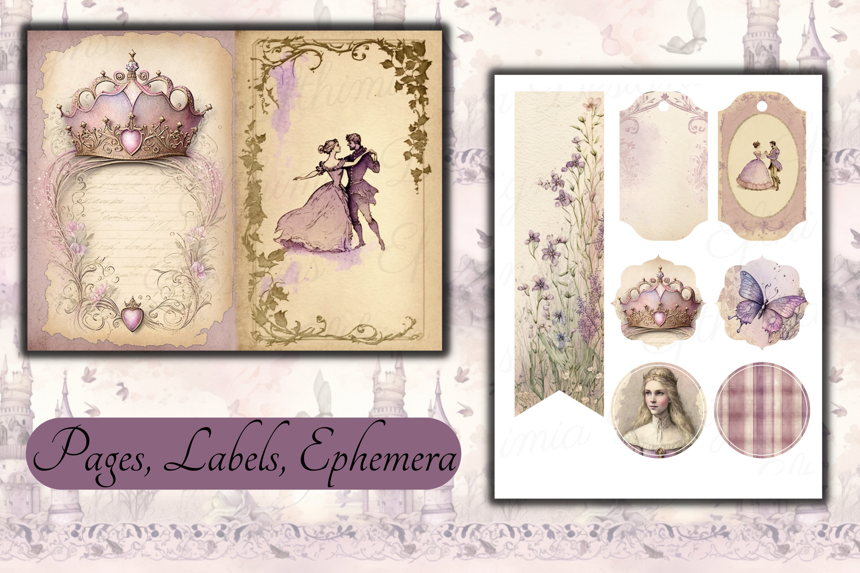 Fairy Tale, Junk Journal Pages, Printable, Digital Journal Kit, Digital ...