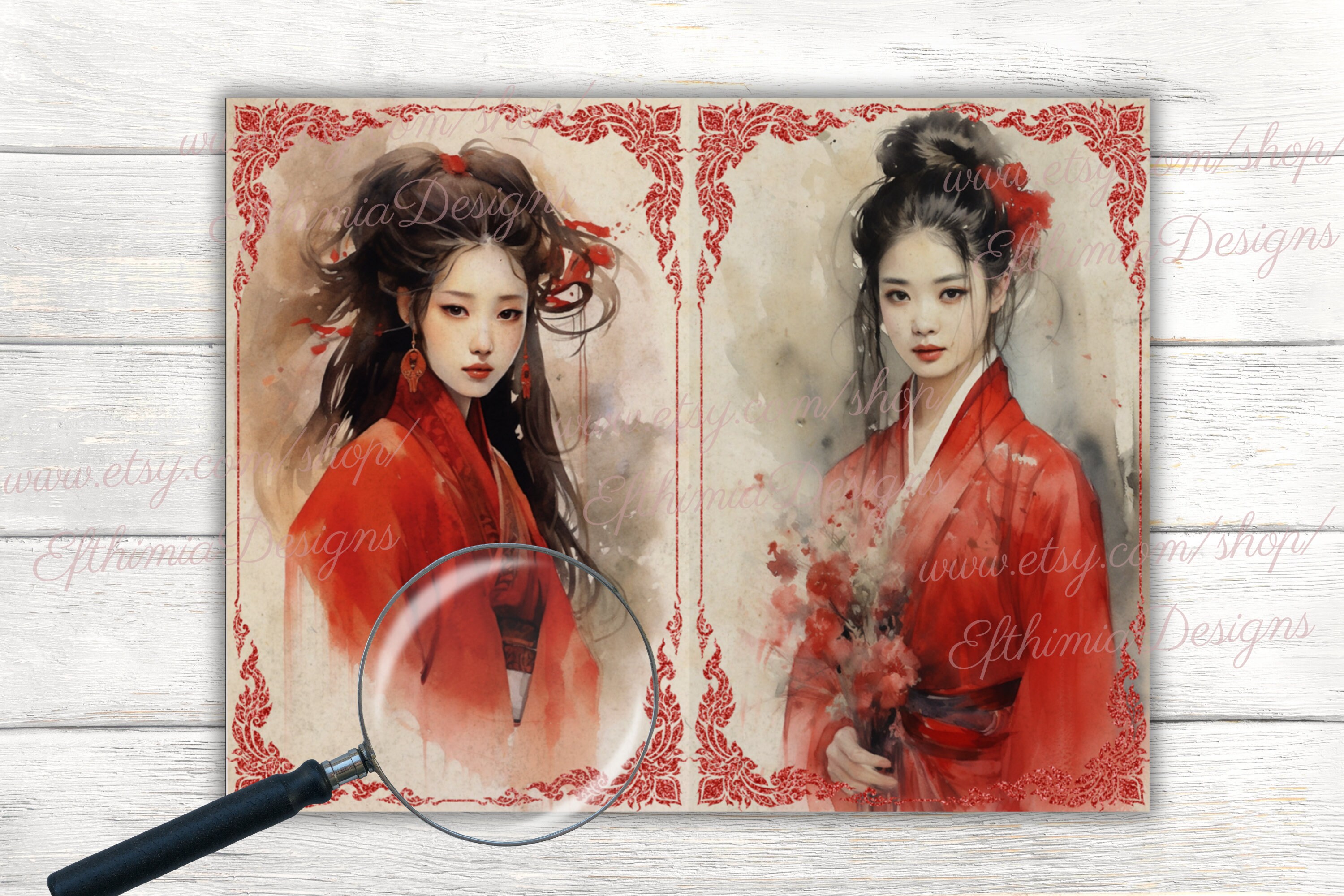 Dragon Lady Junk Journal Pages, Asian Inspired Journal, Chinese ...