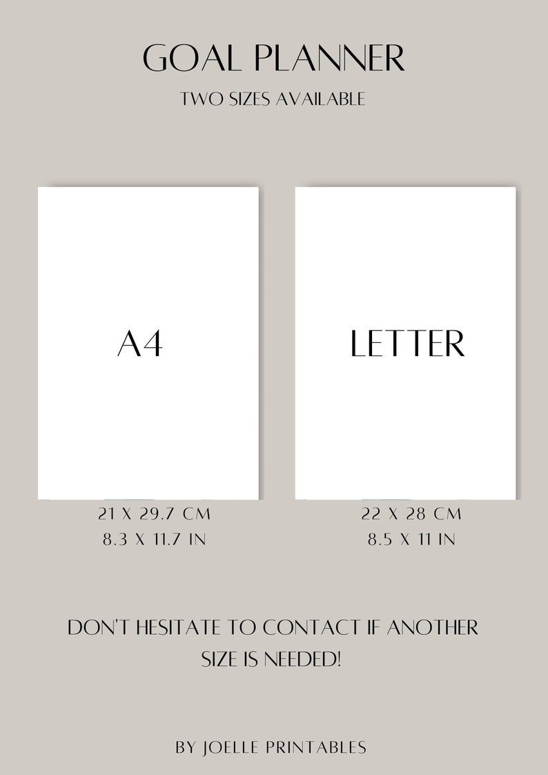 Printable Goal Planner | Goal Tracker | Instant Download | Letter & A4 ...