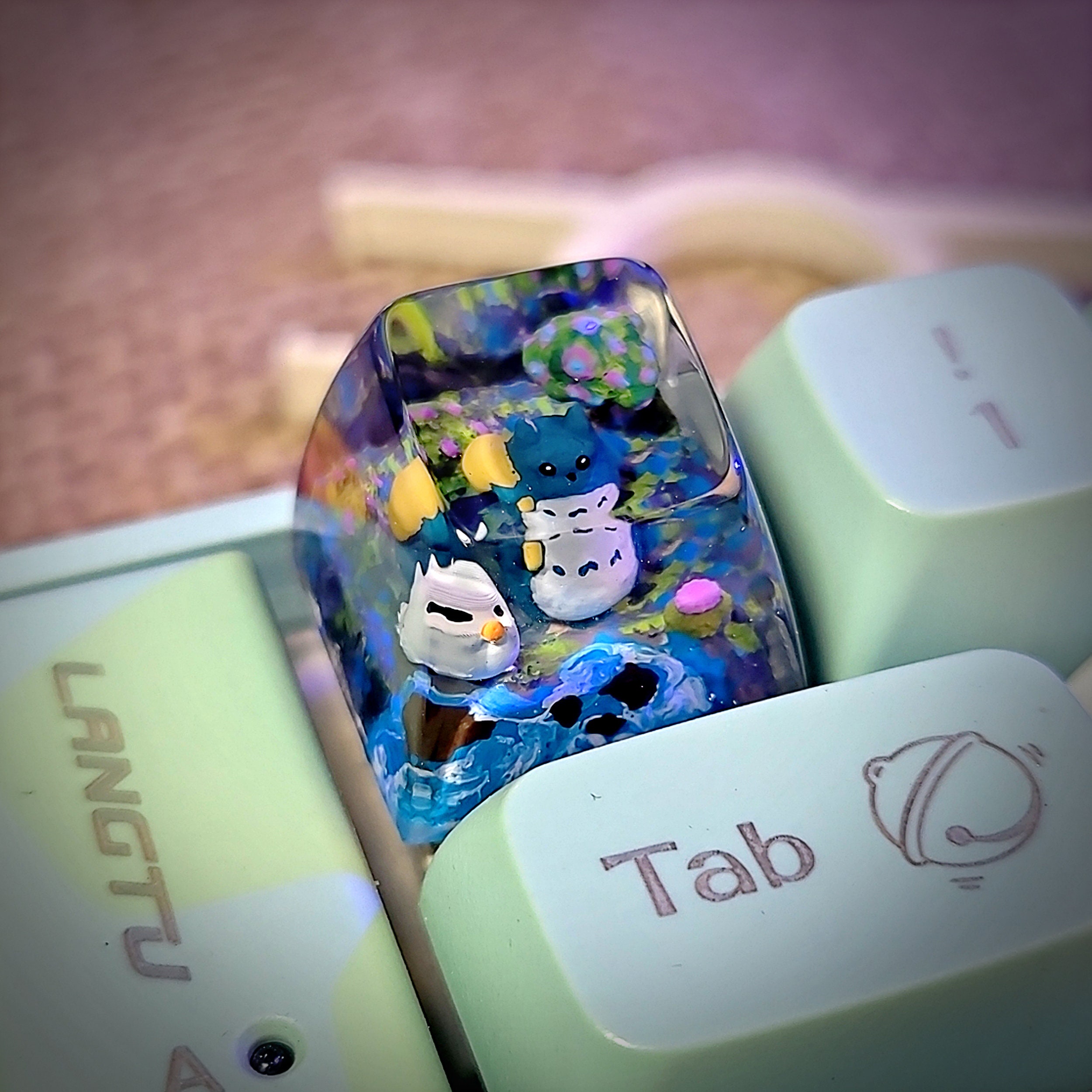 Totoro Keycap Effect Under Uv Light Artisan Keycap Keycap - Etsy Canada