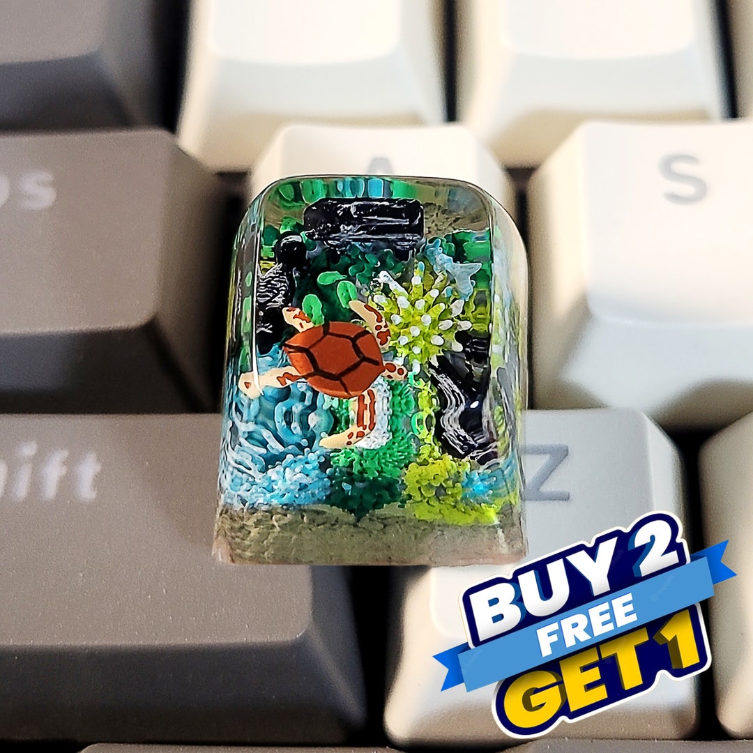 Turtle Keycap Coral Keycaps Transparent Keycap Esc Anime - Etsy