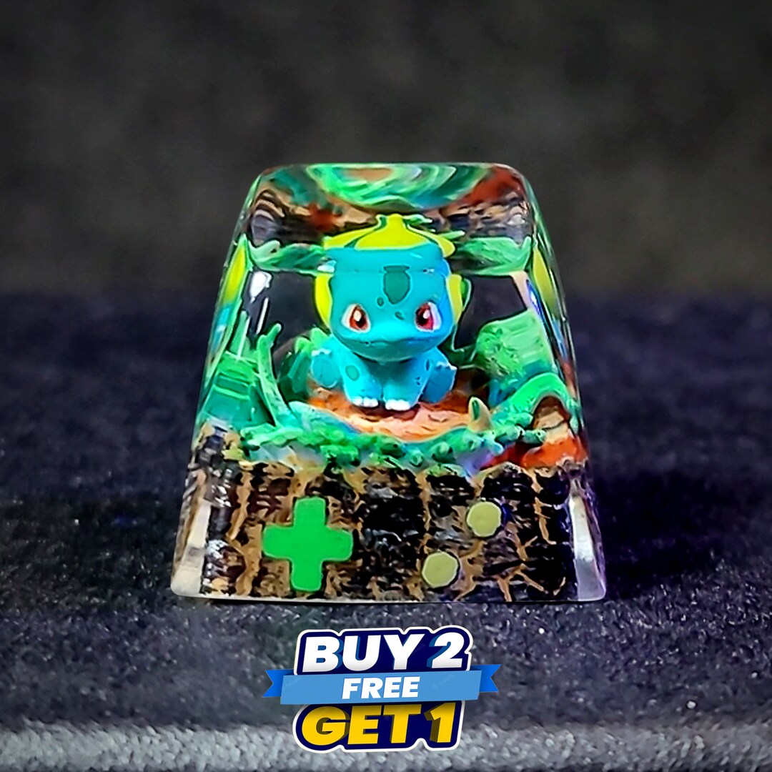 Bulbasaur Pokemon Keycap, Custom Pokemon Keycaps Artisan, Anime Keycaps ...
