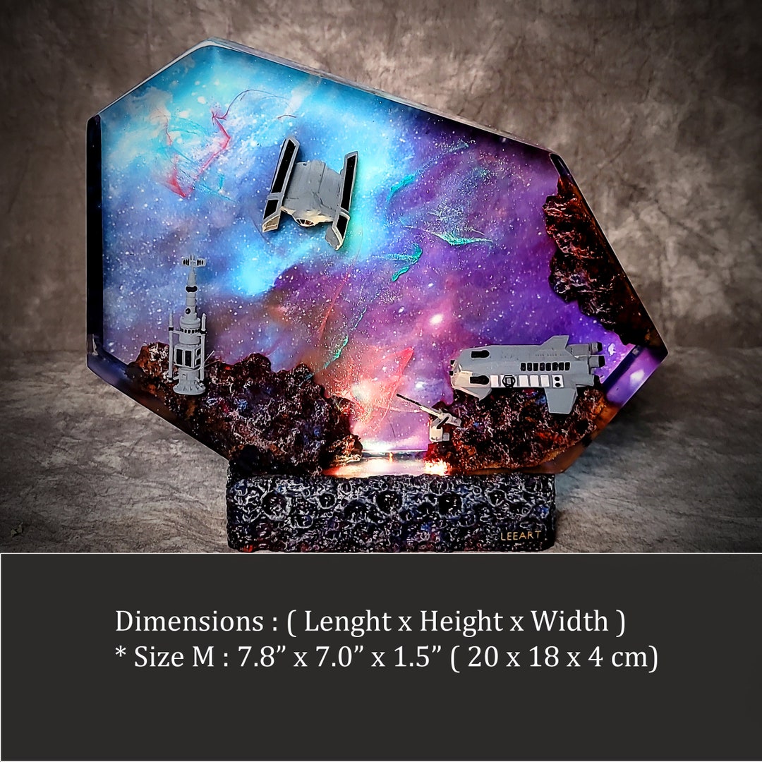 SPACESHIPS in INTERSTELLAR Resin Lamp, Galaxy Space Resin Epoxy Lamp ...