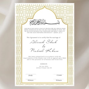 DIGITAL Download-personalised Nikkah Contract,nikah Nama,customised ...