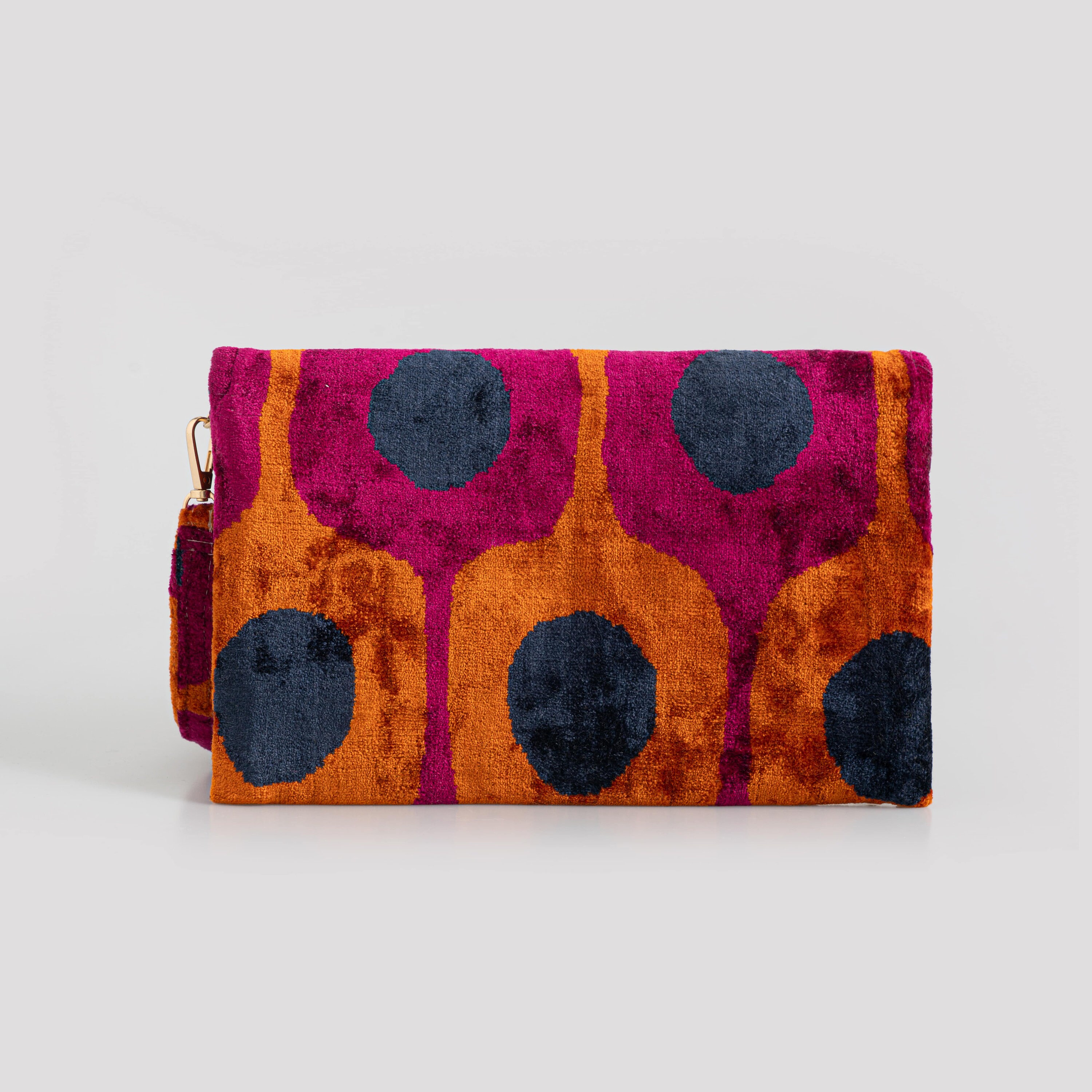 Silk Ikat Clutch Bag Mustard Clutch Bag Evening Bag Fuchsia Silk Bag ...