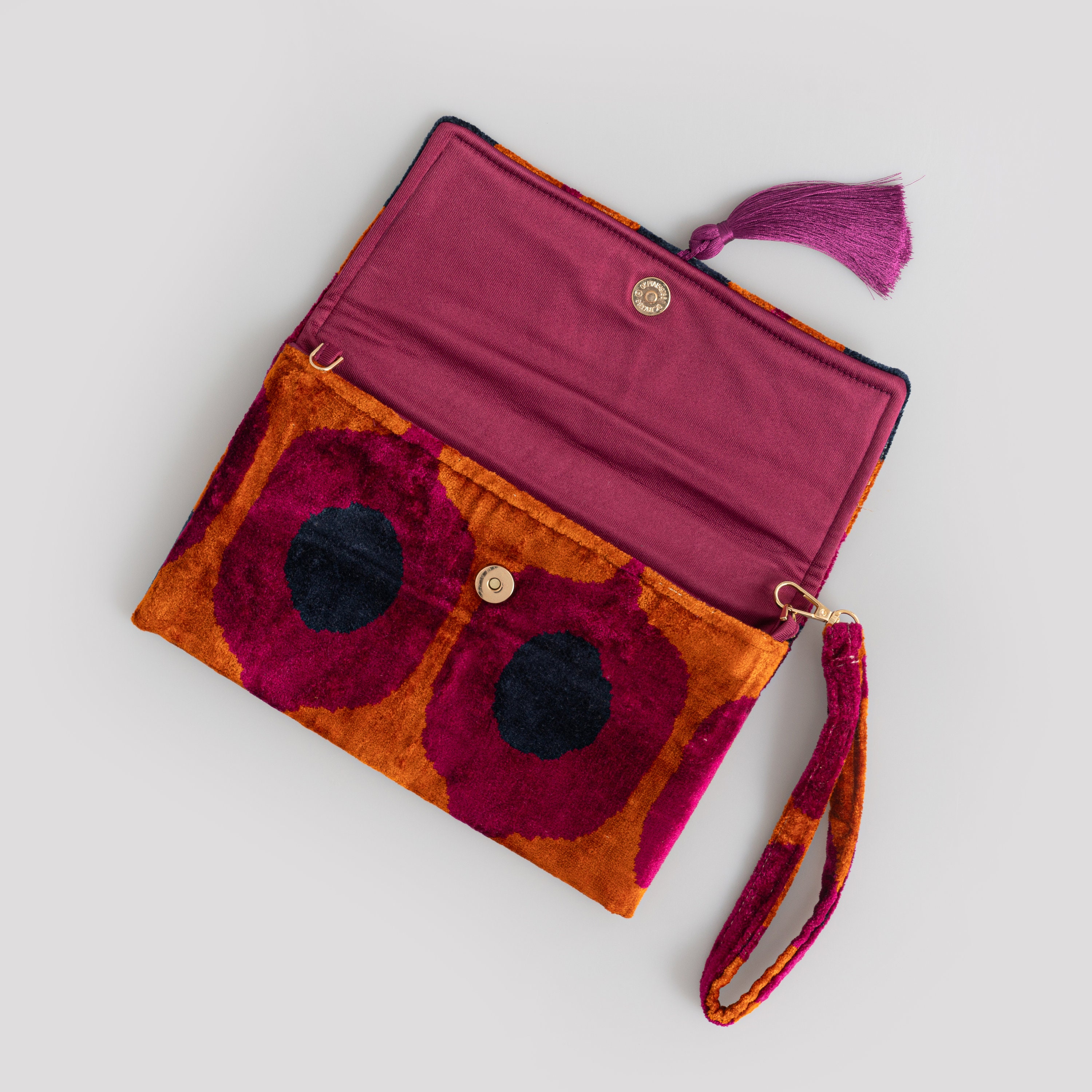 Silk Ikat Clutch Bag Mustard Clutch Bag Evening Bag Fuchsia Silk Bag ...