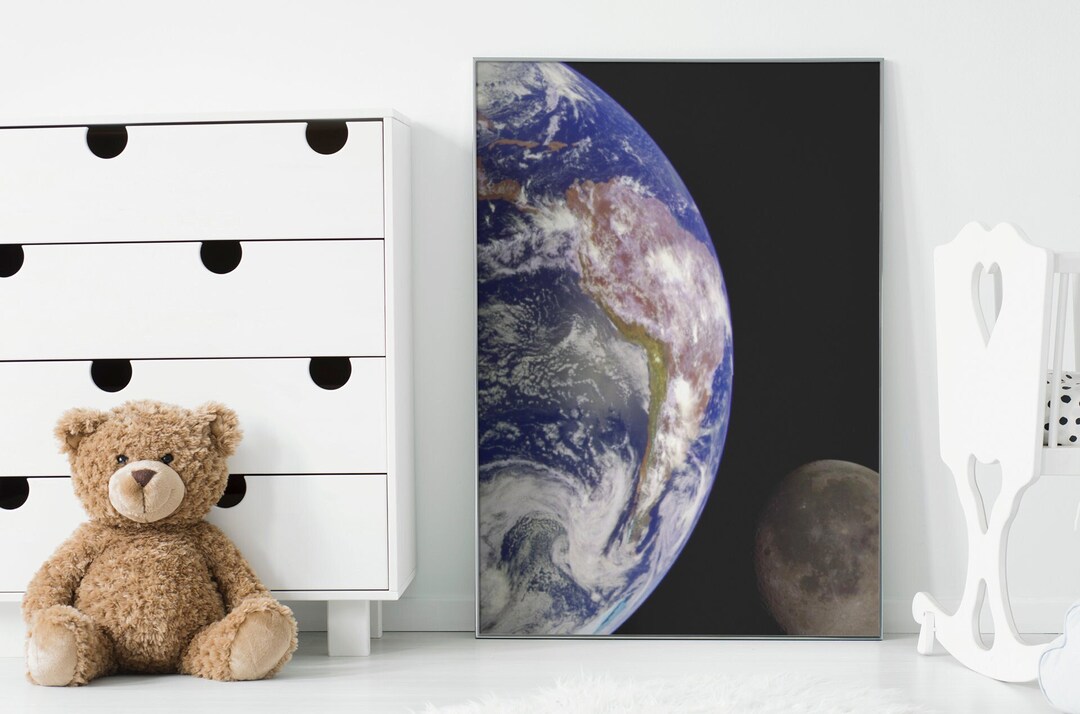 NASA Poster: Earth and Moon Poster Stunning Space Photography Print ...
