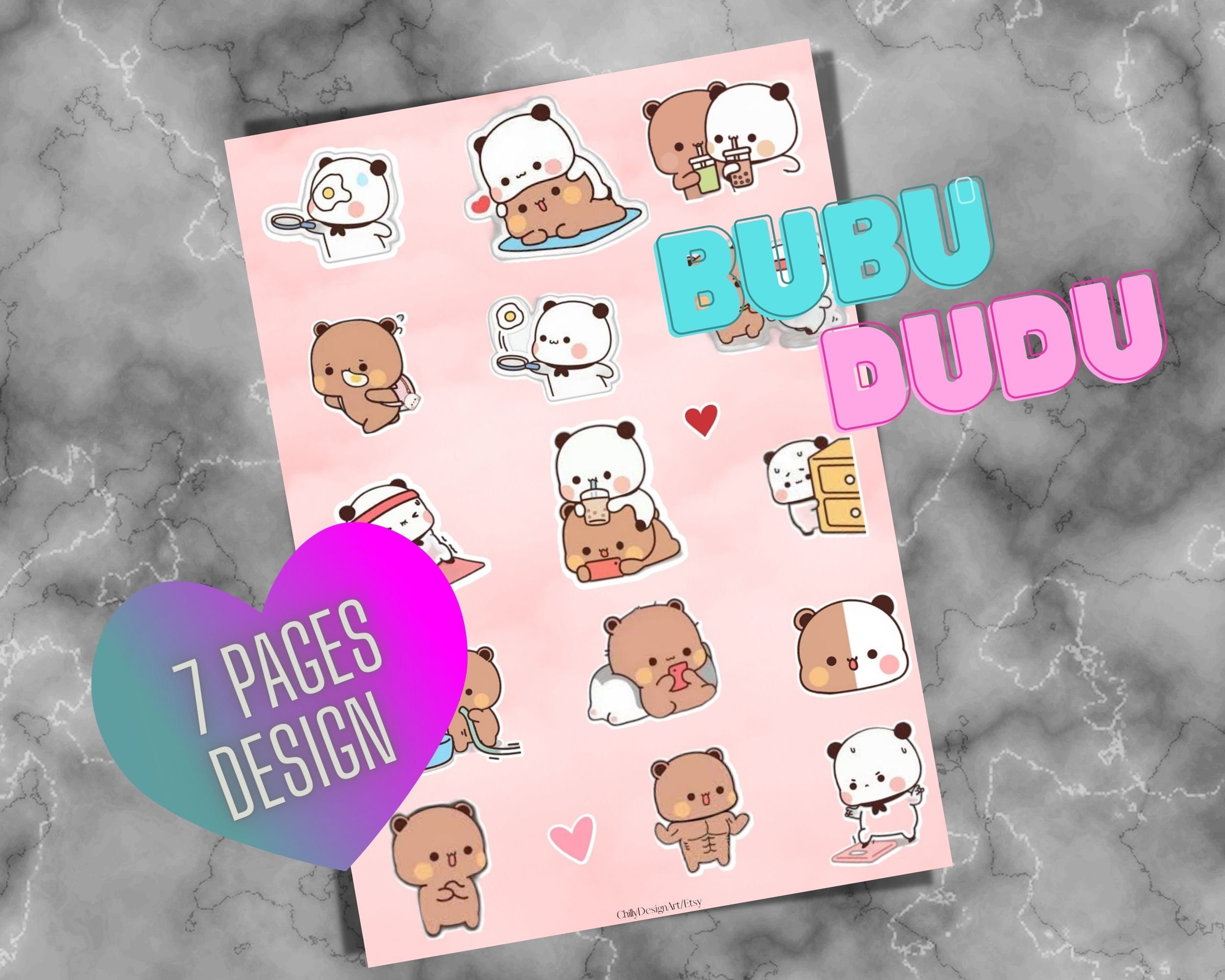 Cute Stickers Bubu Dudu Printable - Etsy