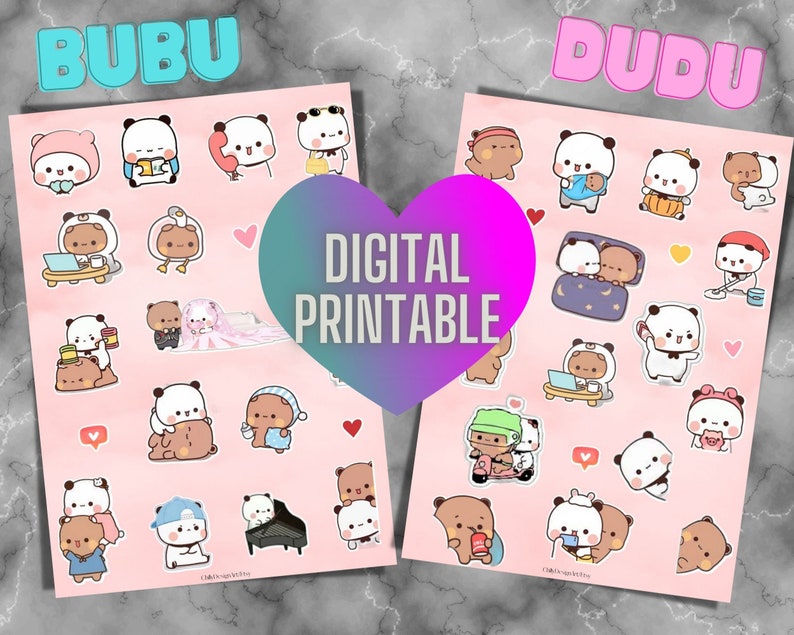 Cute Stickers Bubu Dudu Printable - Etsy
