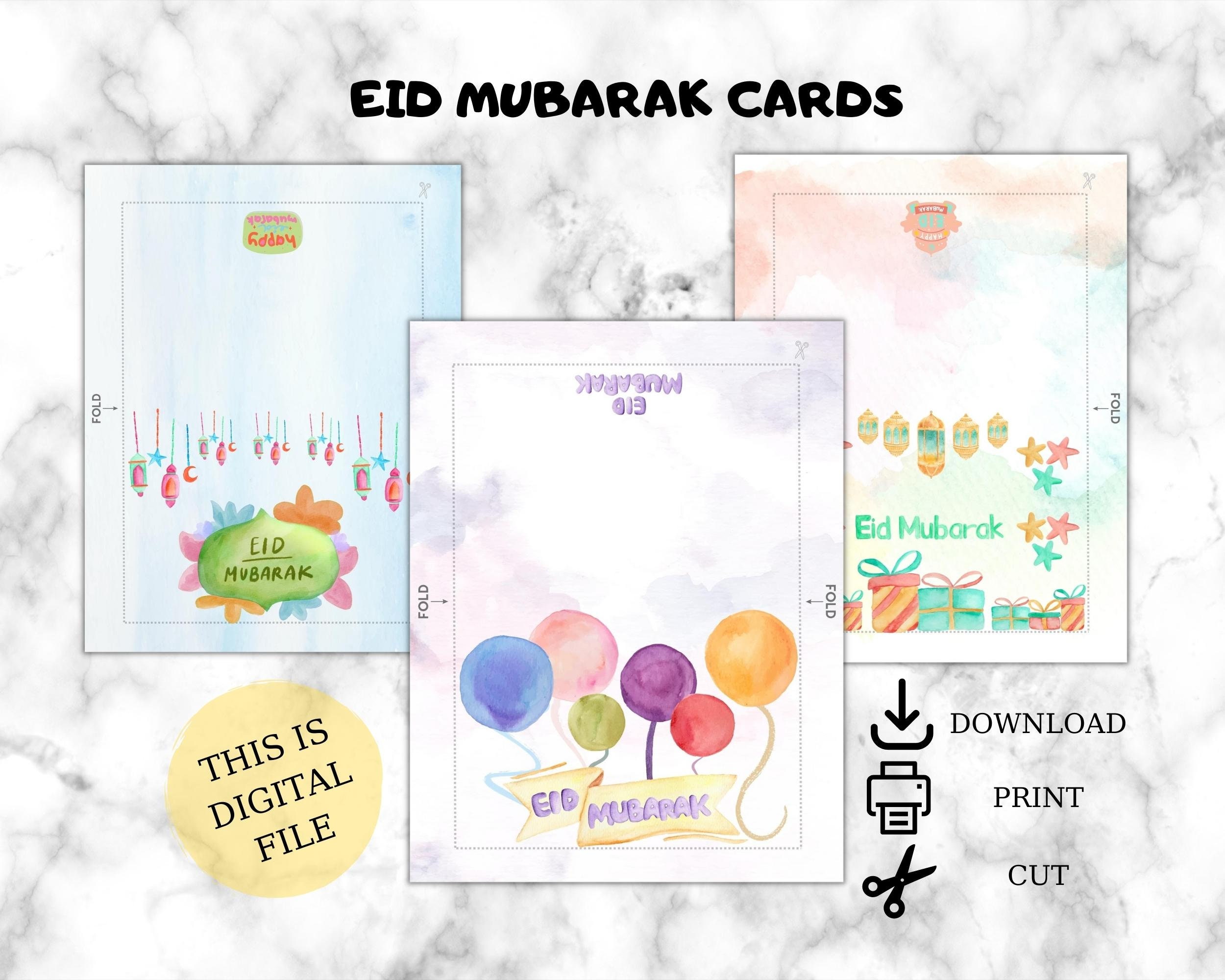 Eid Cards Printable Eid Mubarak Cards Eid Greeting Cards - Etsy UK