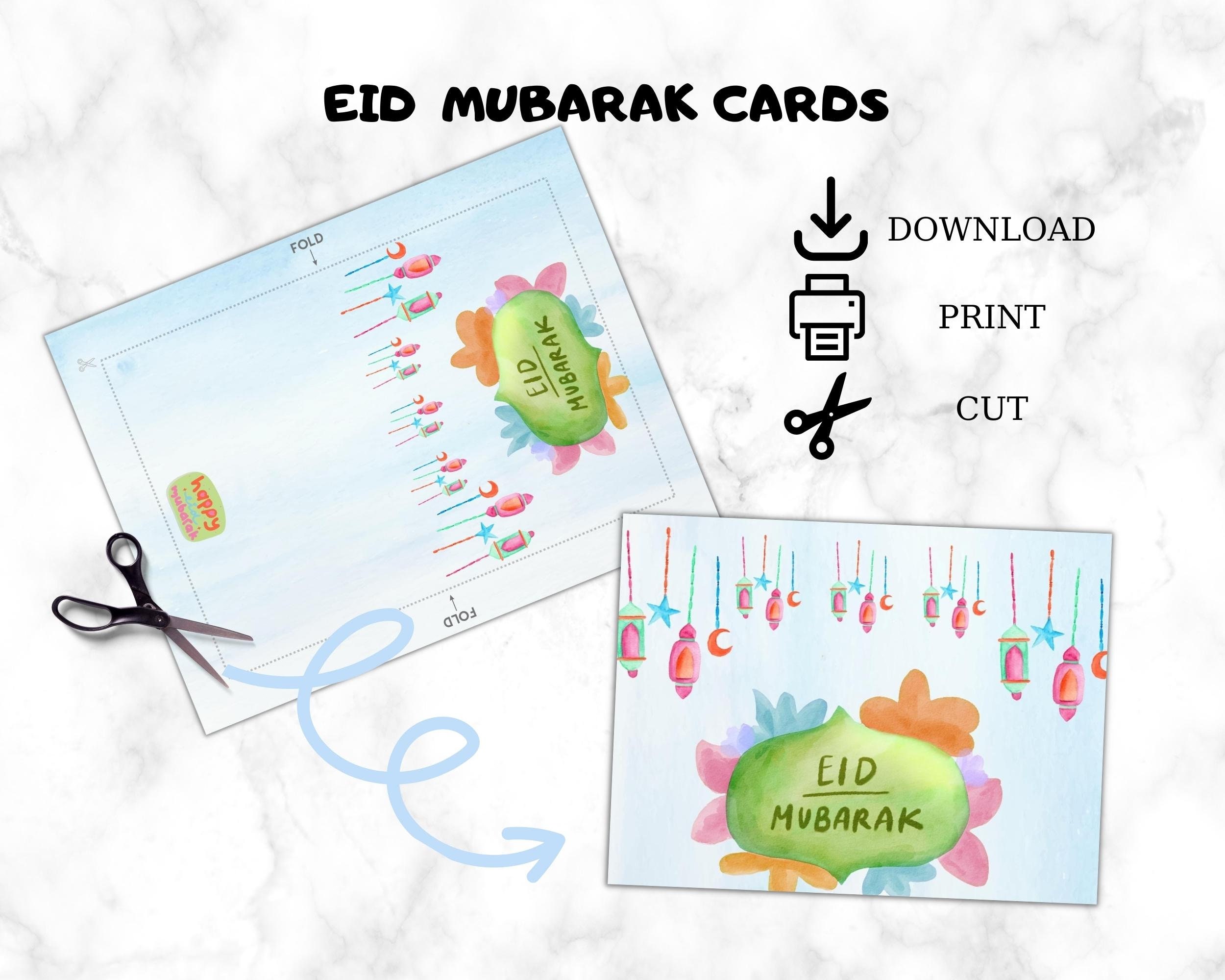 Eid Cards Printable Eid Mubarak Cards Eid Greeting Cards - Etsy UK