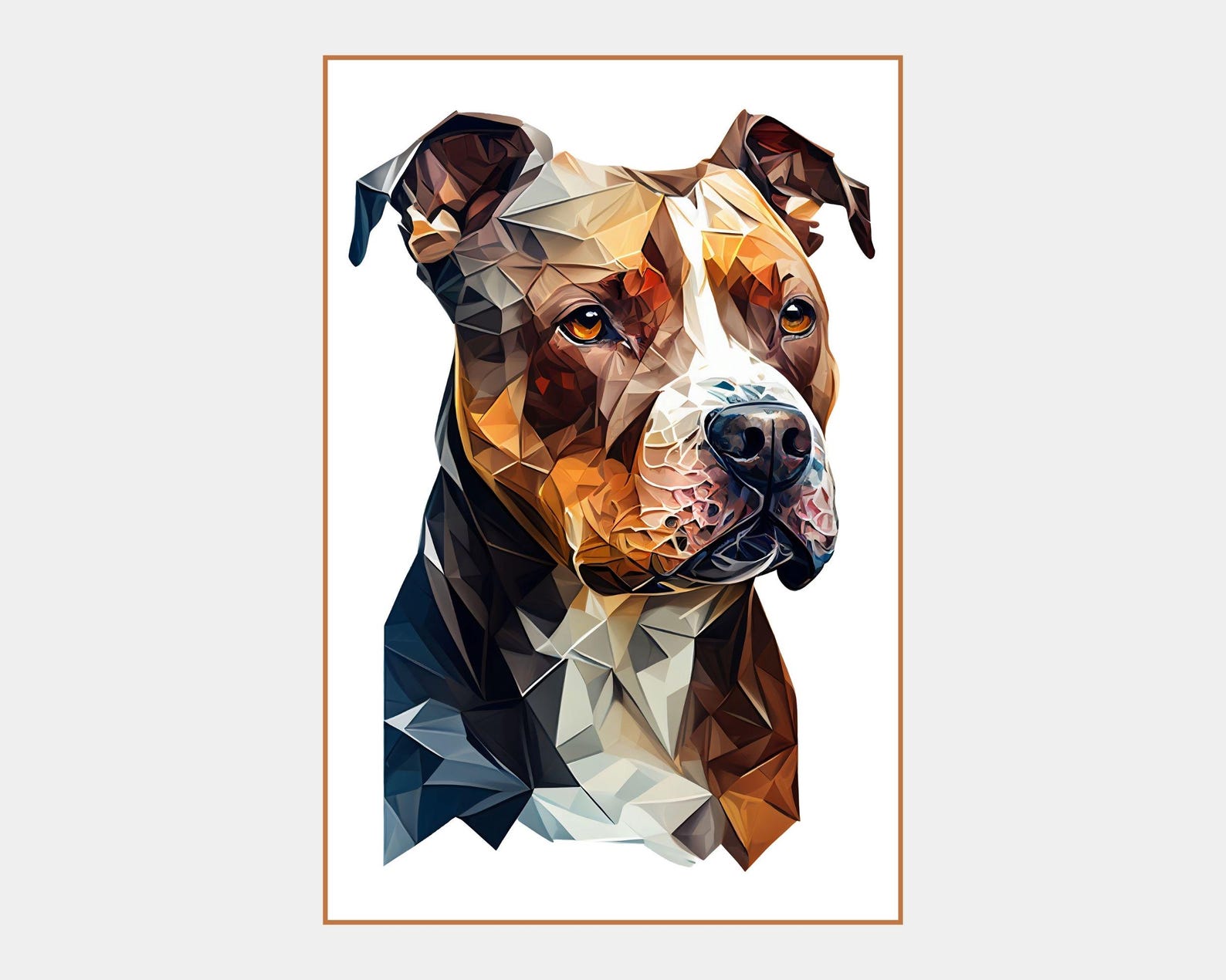 Fall Colored Pitbull Portrait Wall Art - Digital Download Wall Art ...