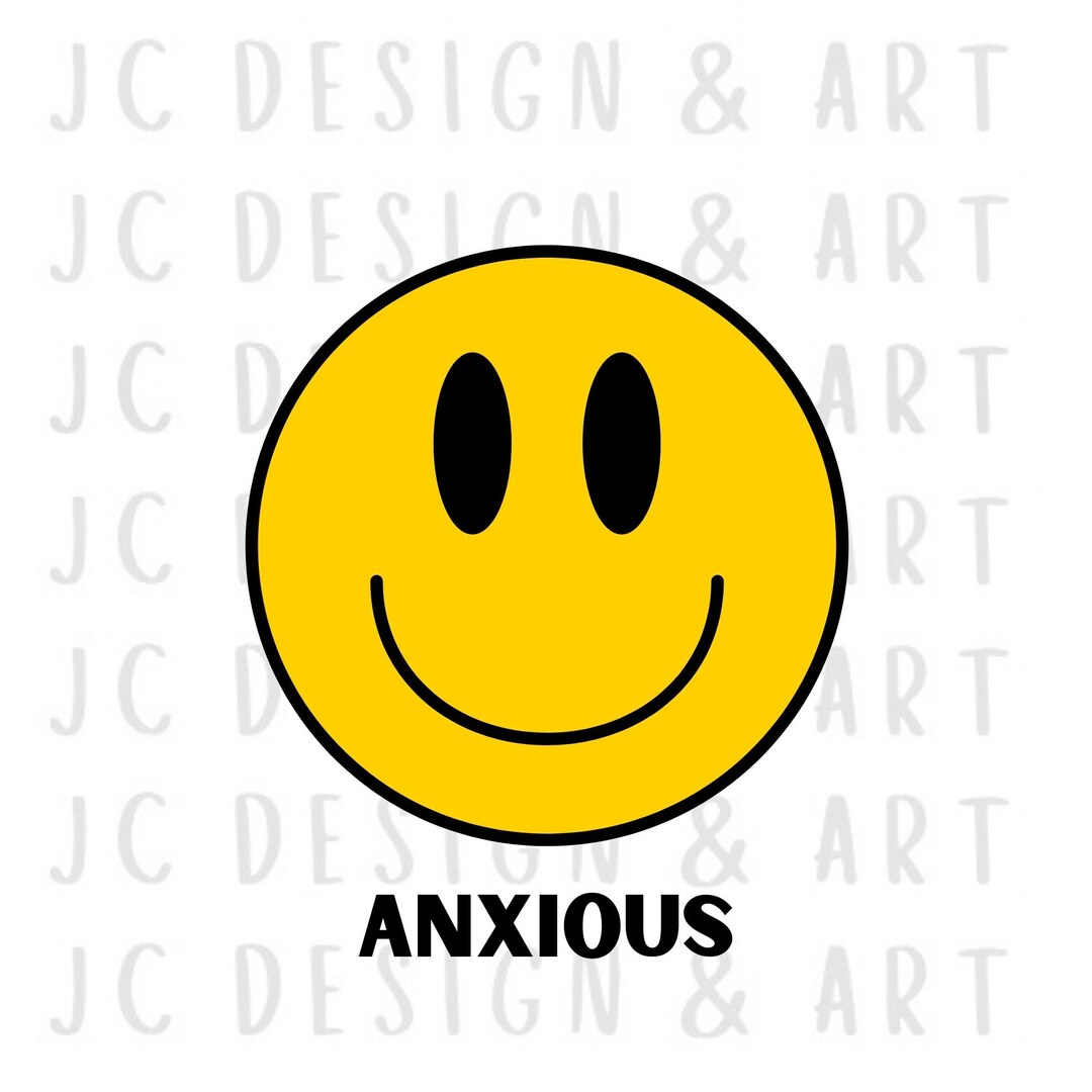 Smiley Face SVG, Anxious Smiley Face SVG, Digital Download Only - Etsy