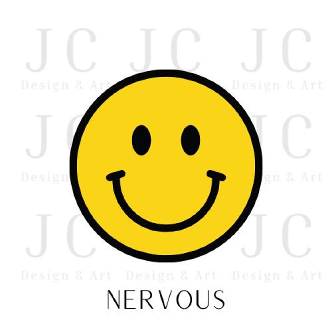 Nervous Anxious Smiley Face SVG/JPG - Etsy Australia