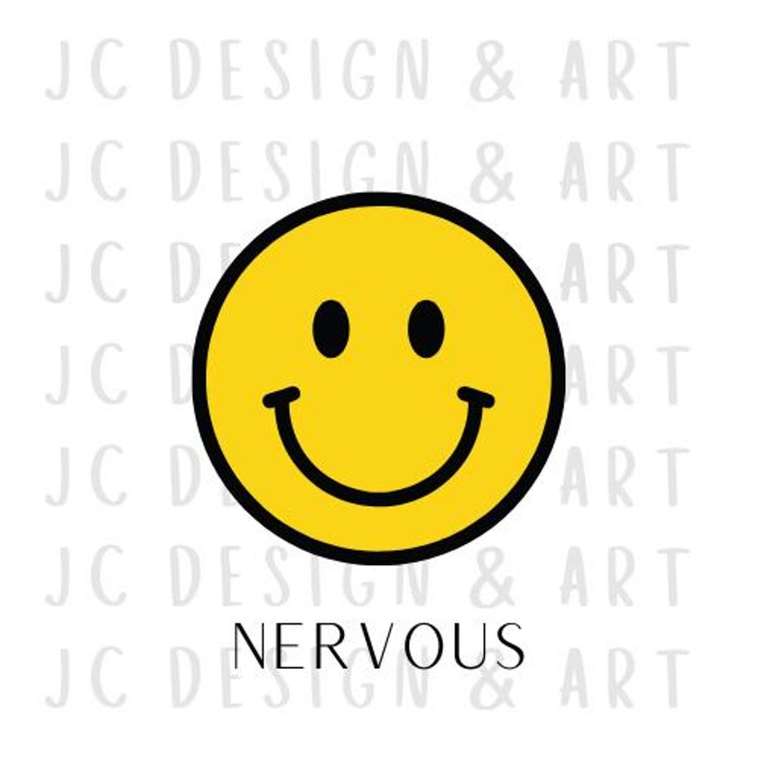 Nervous Anxious Smiley Face SVG/JPG - Etsy UK