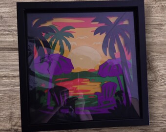 Handmade Beach Scene Shadow Box - Etsy