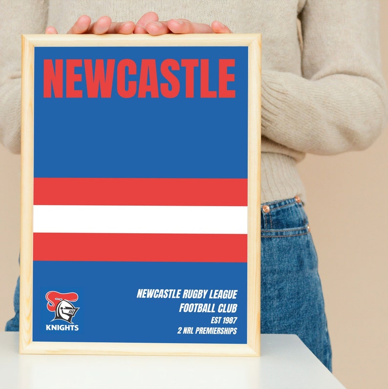 Newcastle Knights NRL Themed Wall Poster Print A3 Digital Download ...