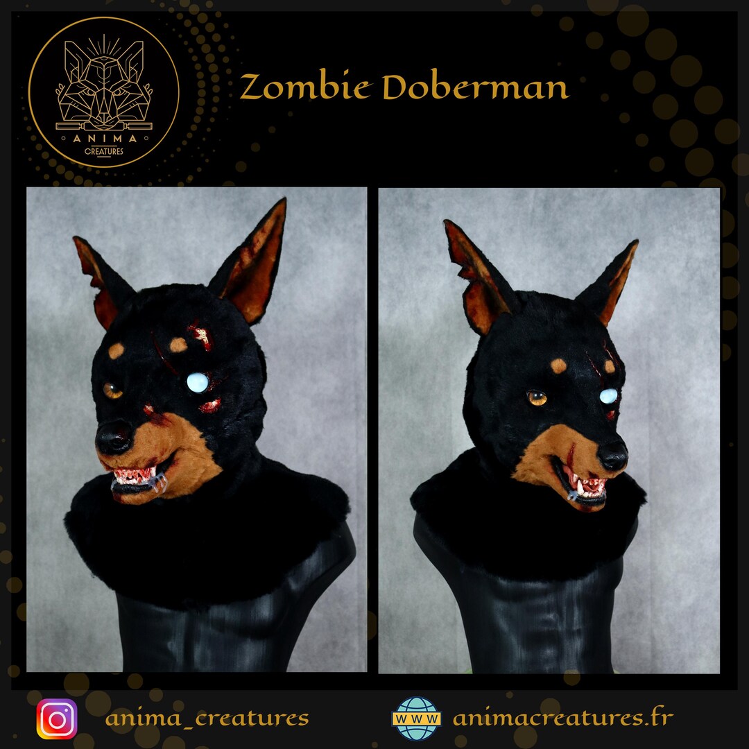Realistic Zombie Doberman Fursuit Head Mask - Etsy