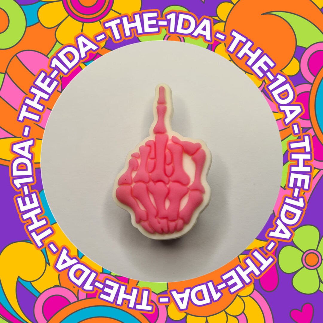 Pink Middle Finger Skeleton Rude Funny Hand Charms for - Etsy